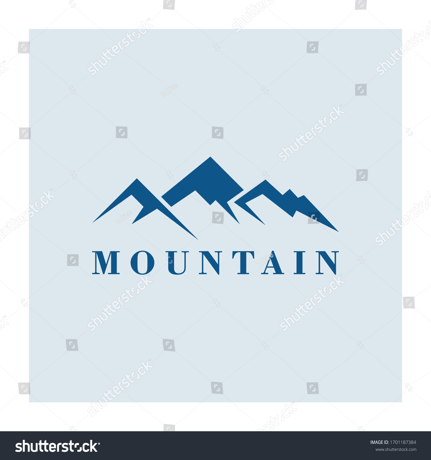 Simple Cool Mountain Logo Design Stock Vector (Royalty Free) 1701187384