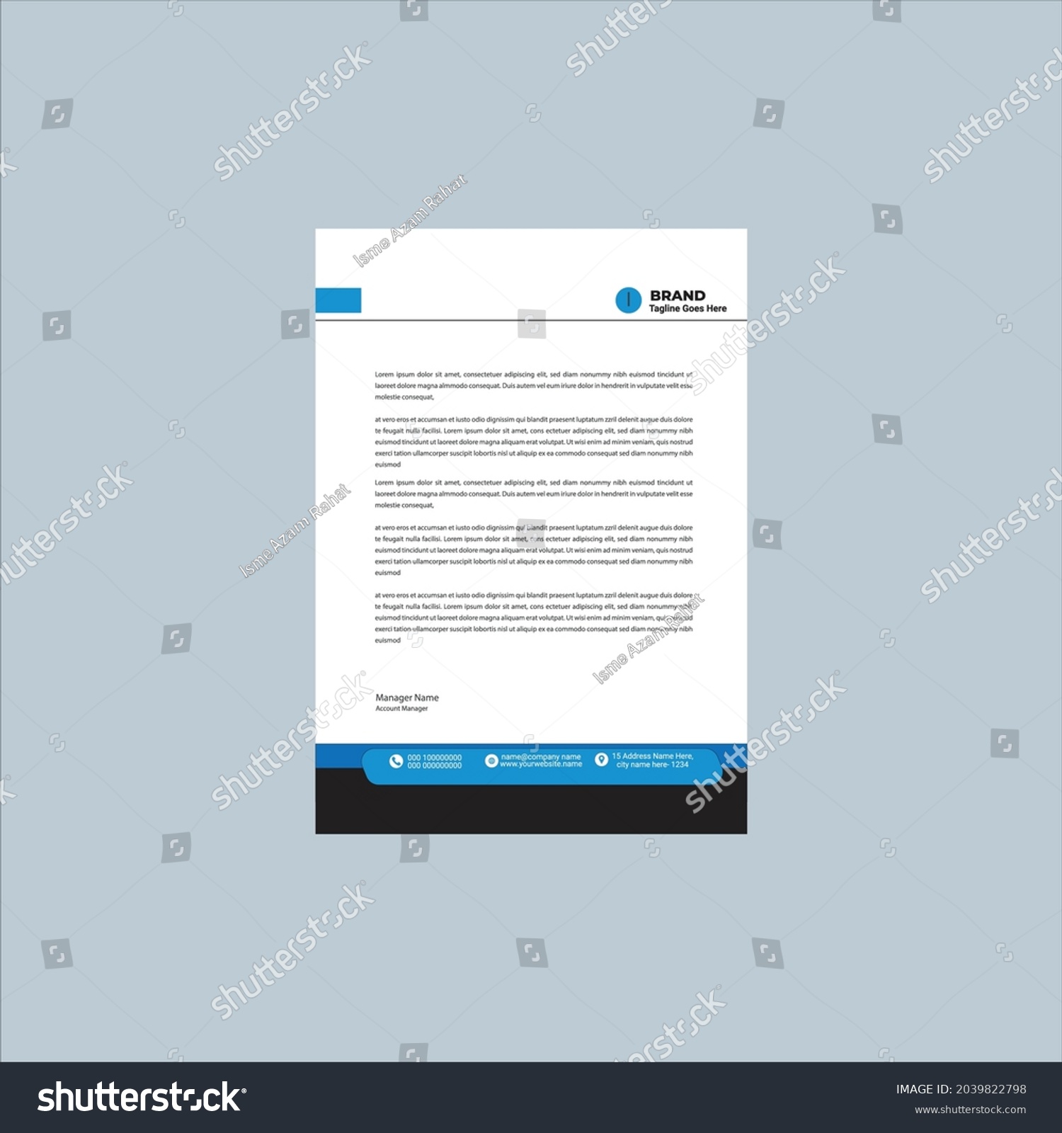 Simple Corporate Letterhead Design Template Stock Vector (Royalty Free ...