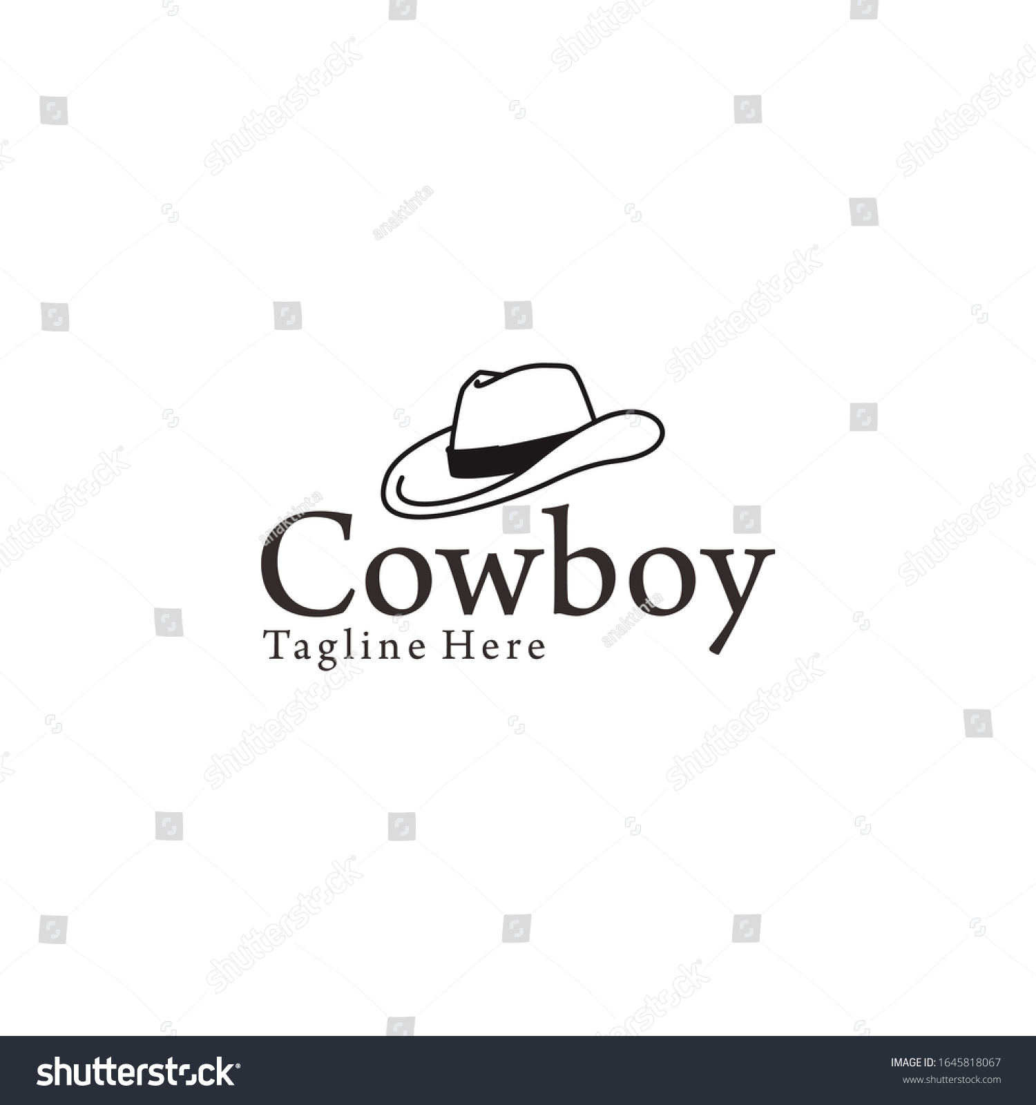 Simple Cowboy Hat Logo Vector Illustration Stock Vector (Royalty Free ...