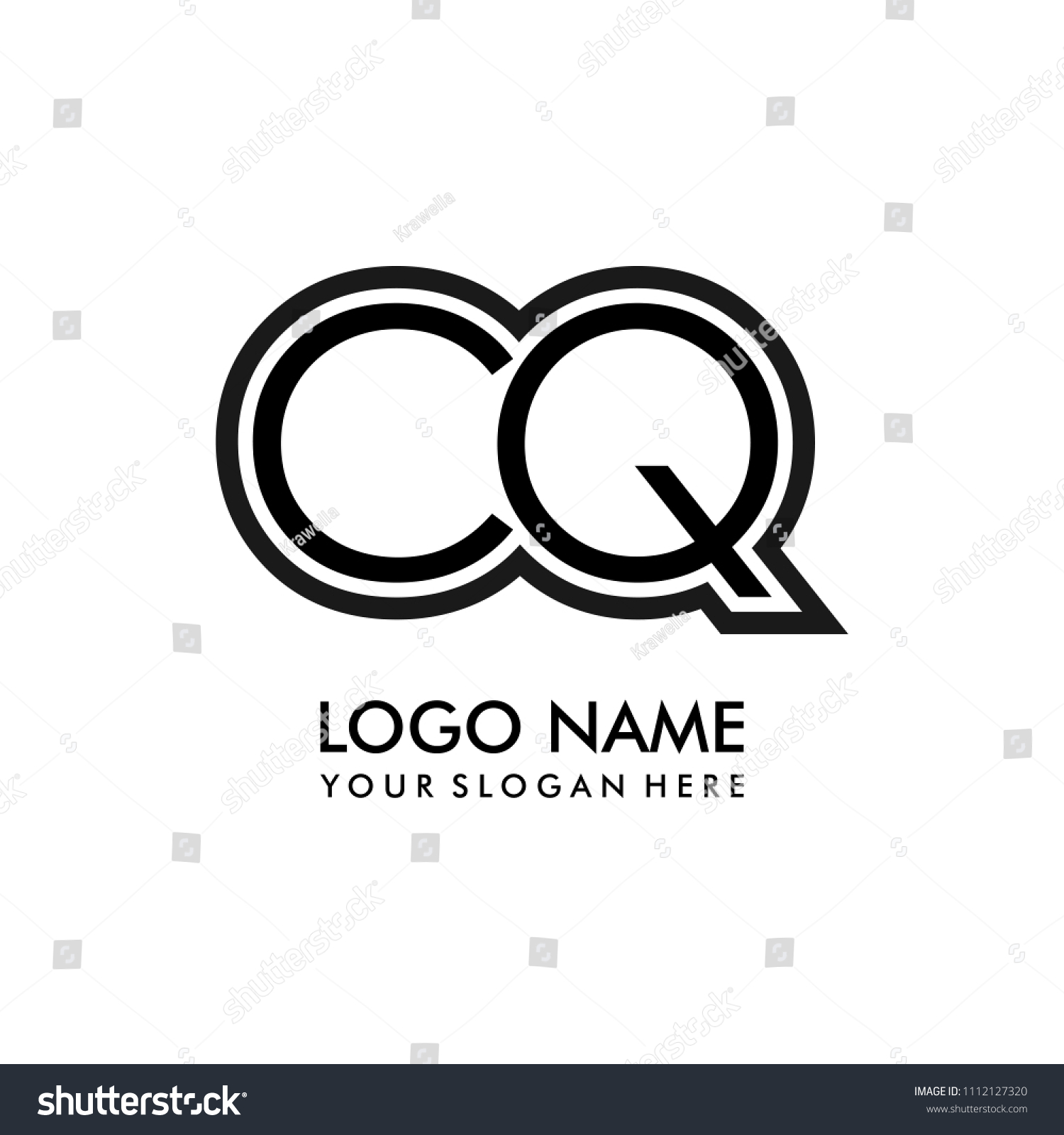 Simple Cq Initial Logo Design Template Stock Vector (Royalty Free ...