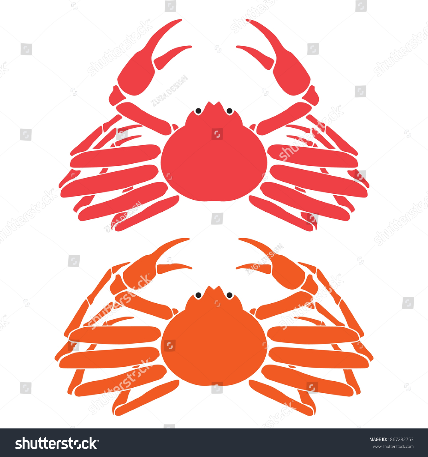 Simple Crab Silhouette Vector Illustration Stock Vector (Royalty Free ...