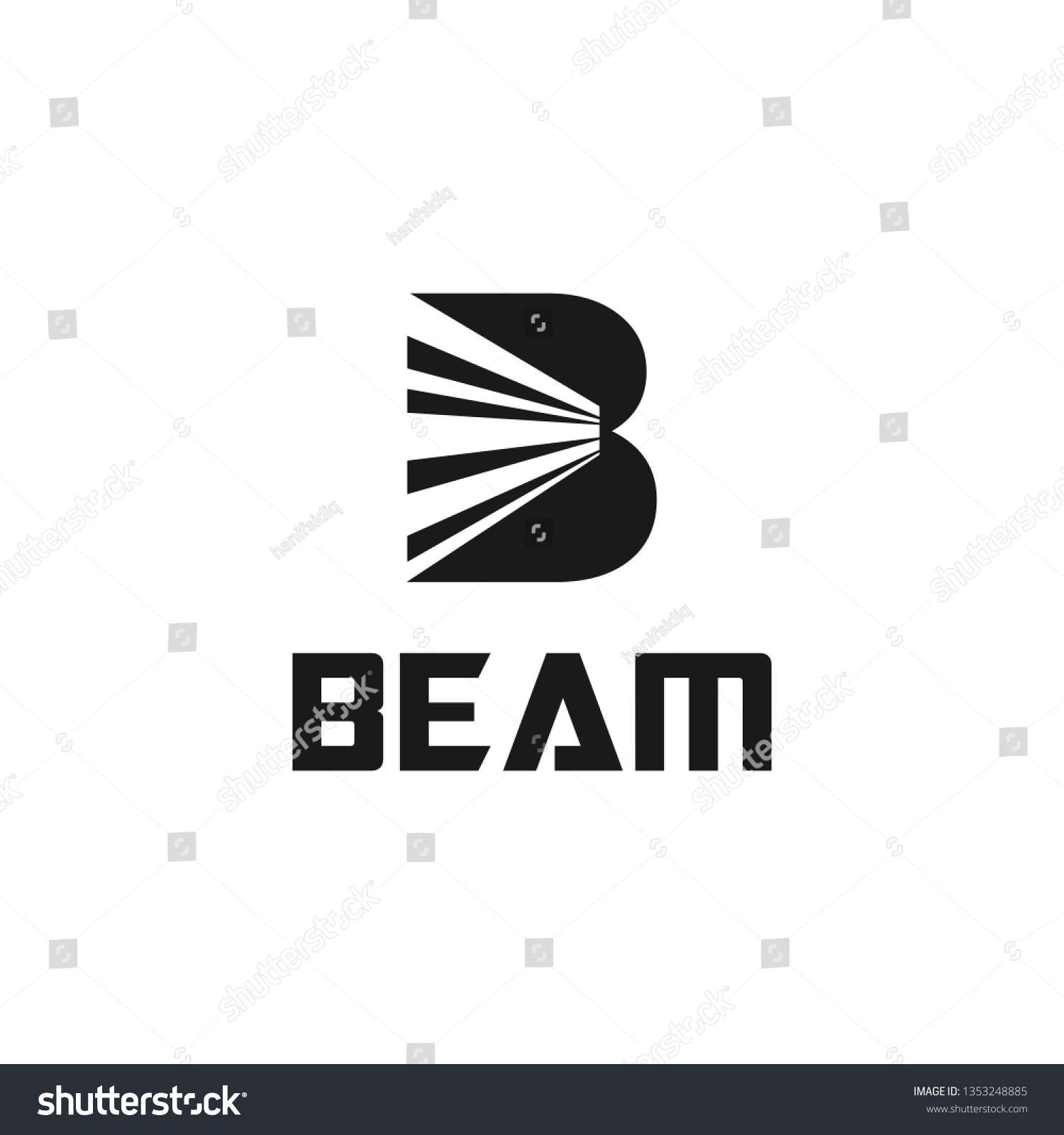 Simple Creative B Letter Beam Logo Stock Vector (Royalty Free ...