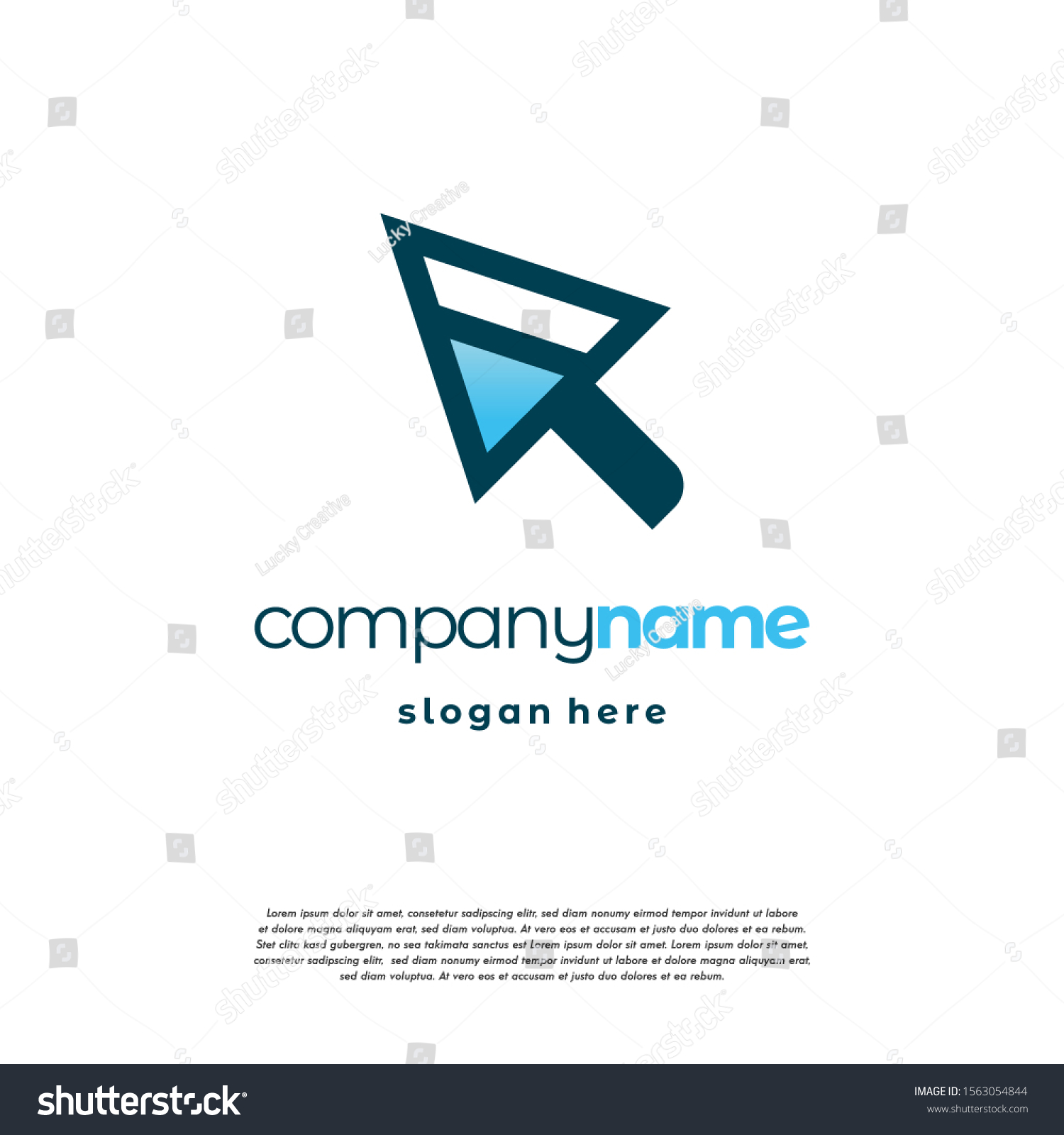 Simple Cursor Technology Logo Designs Template Stock Vector (Royalty ...