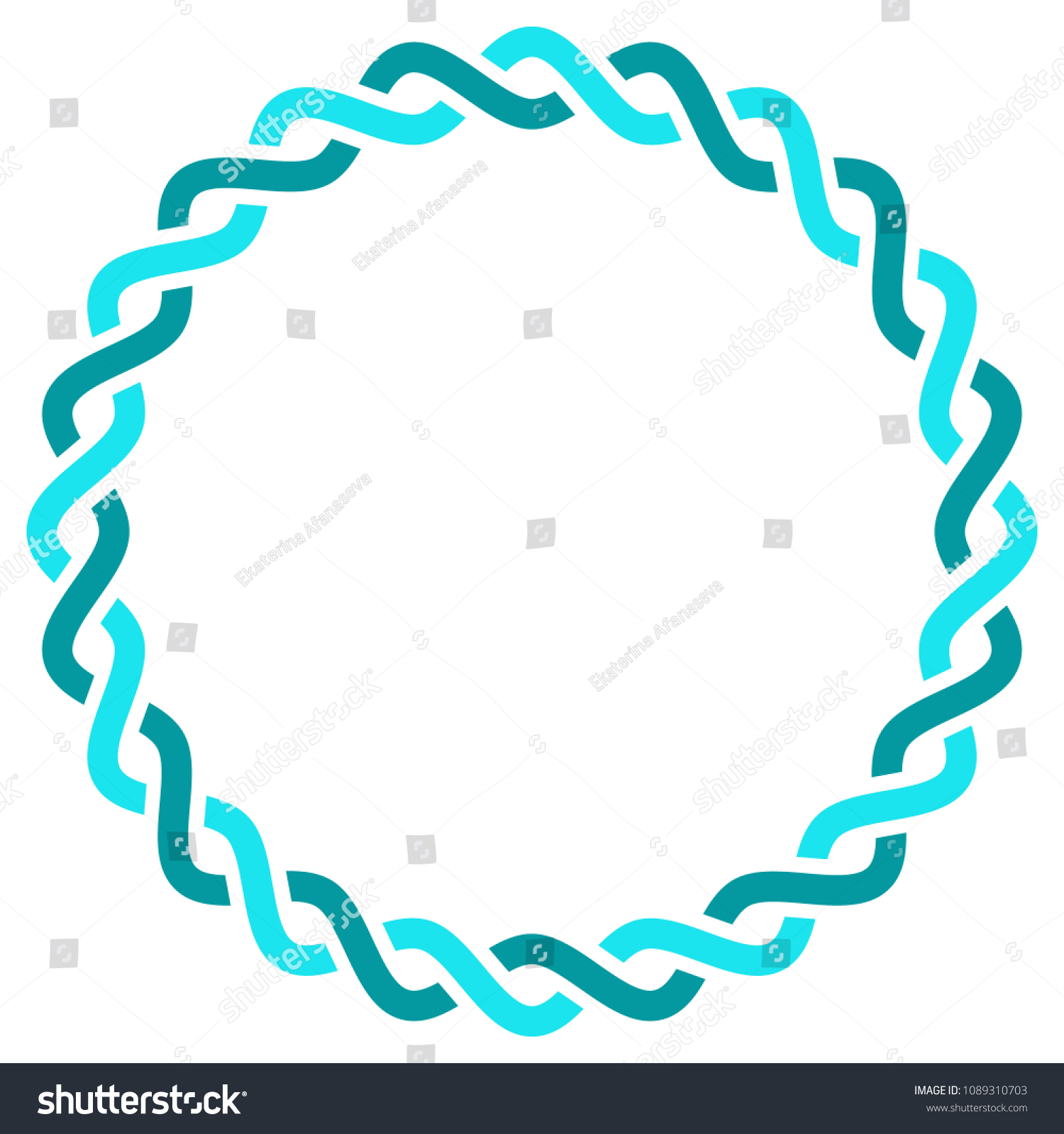Simple Decorative Blue Circle Frame Vector Stock Vector (Royalty Free ...