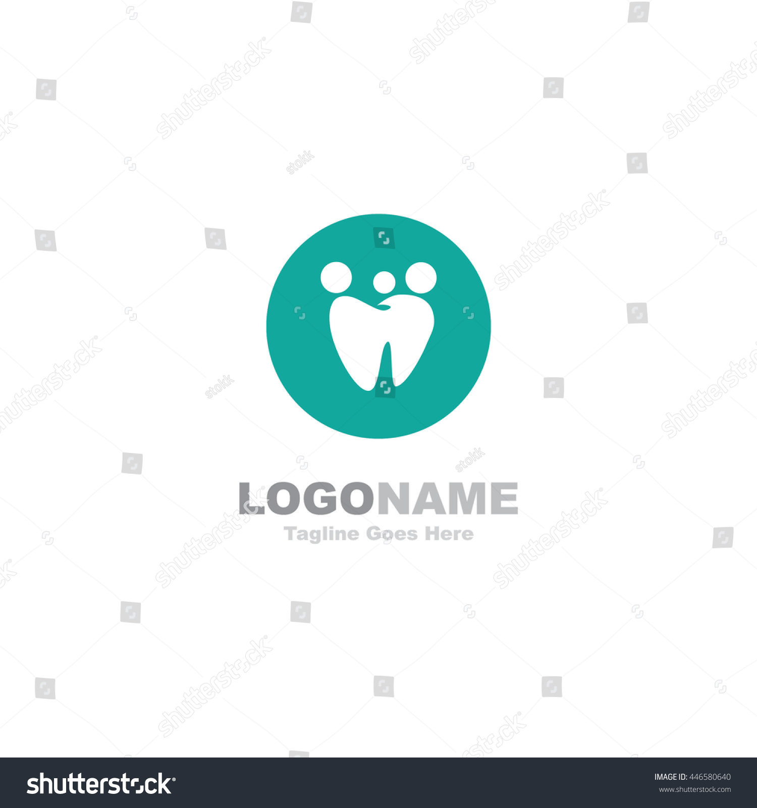 Simple Dental Logo Stock Vector (Royalty Free) 446580640