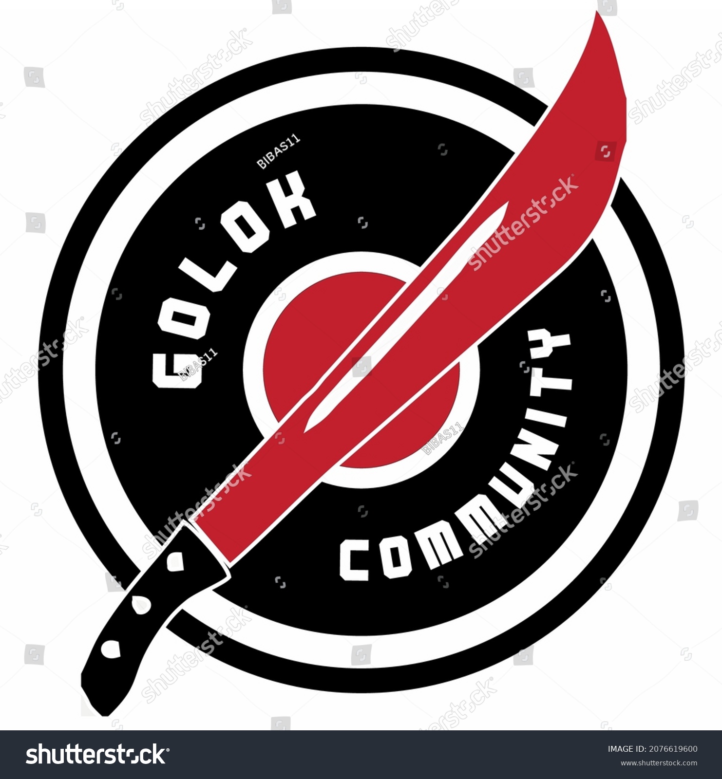 Simple Design Machete Logo Community Stock Vector (Royalty Free) 2076619600