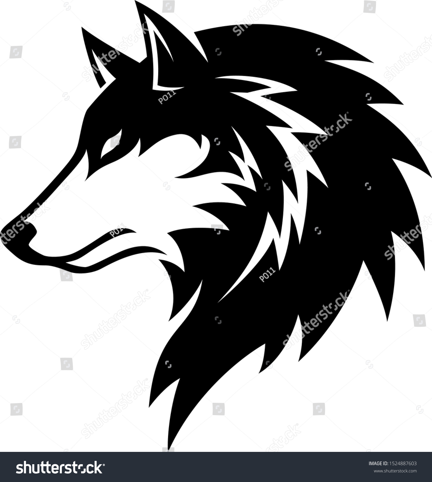 Simple Design Wolf Head Vector Stock Vector (Royalty Free) 1524887603