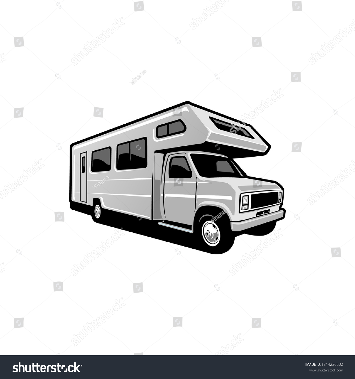 Simple Design Motorhome Vector Stock Vector (Royalty Free) 1814230502 ...