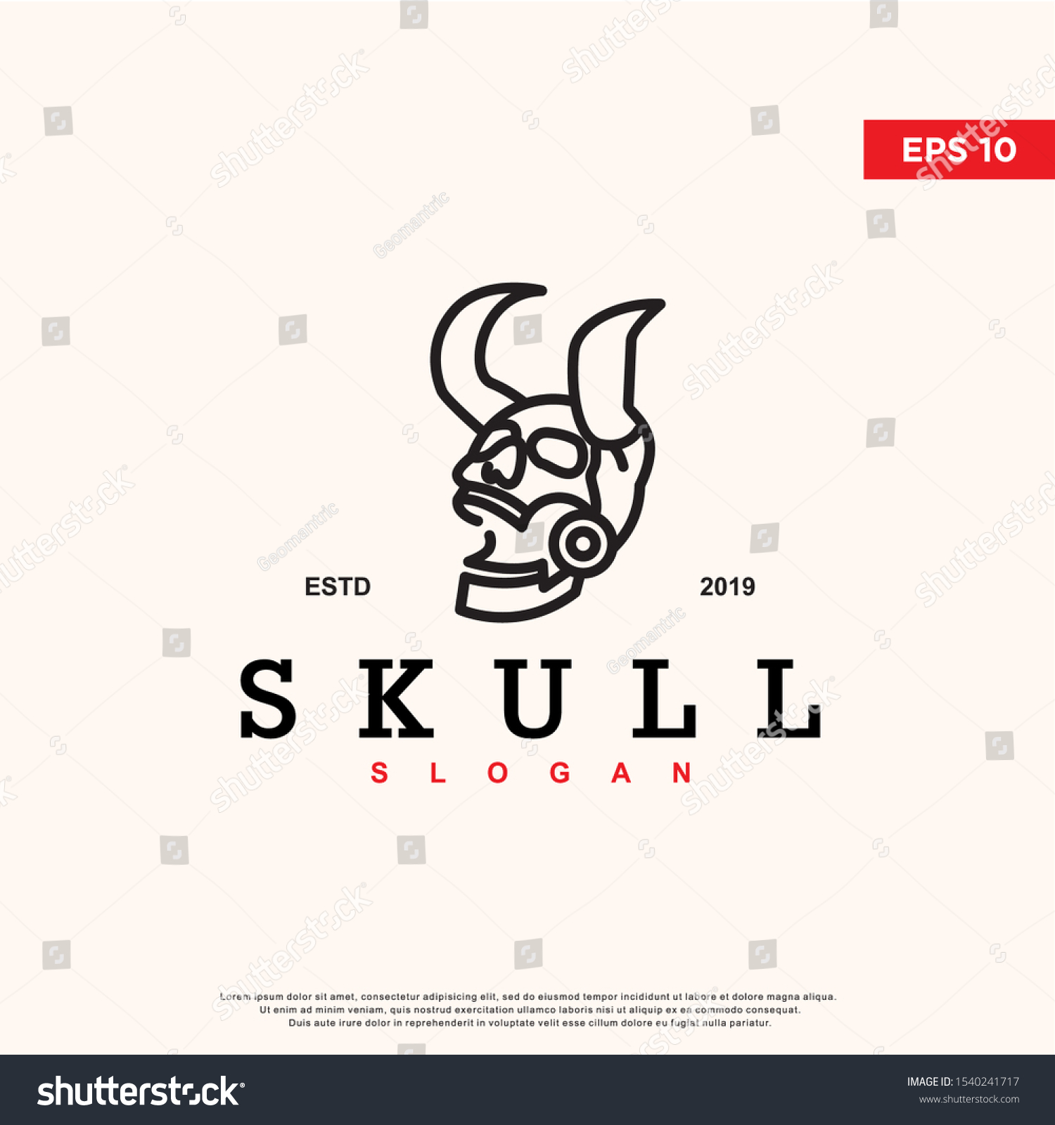 Simple Devil Skull Logo Modern Icon Stock Vector (Royalty Free ...