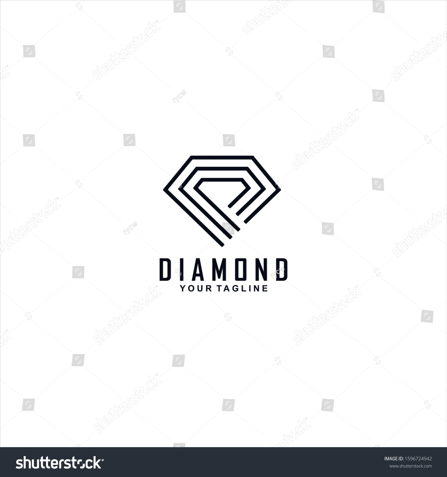 Simple Diamond Logo Design Template Stock Vector (Royalty Free ...