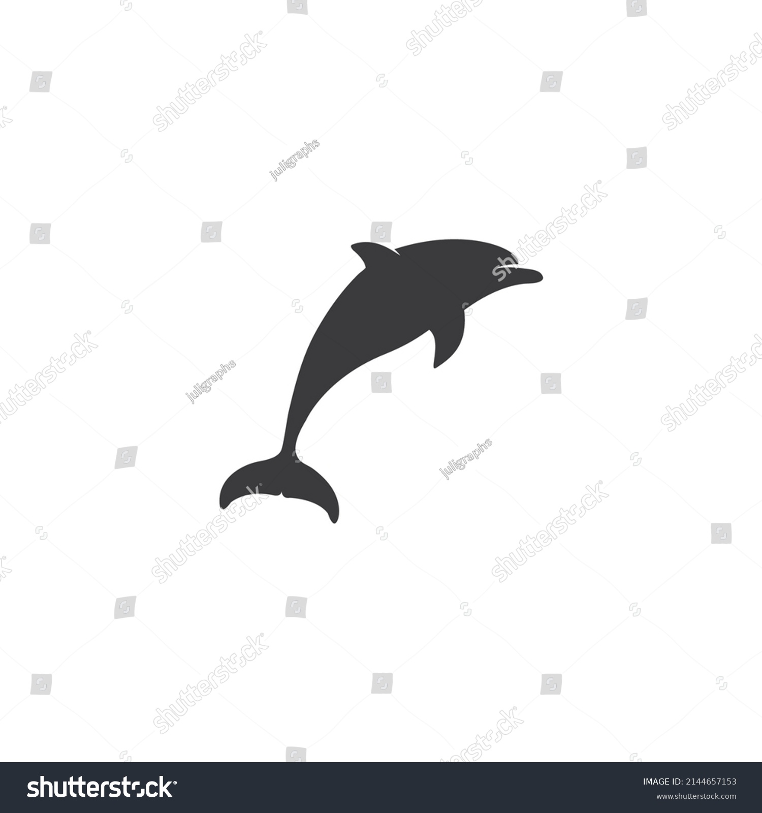 Simple Dolphin Logo Vector Icon Illustration Stock Vector (Royalty Free ...