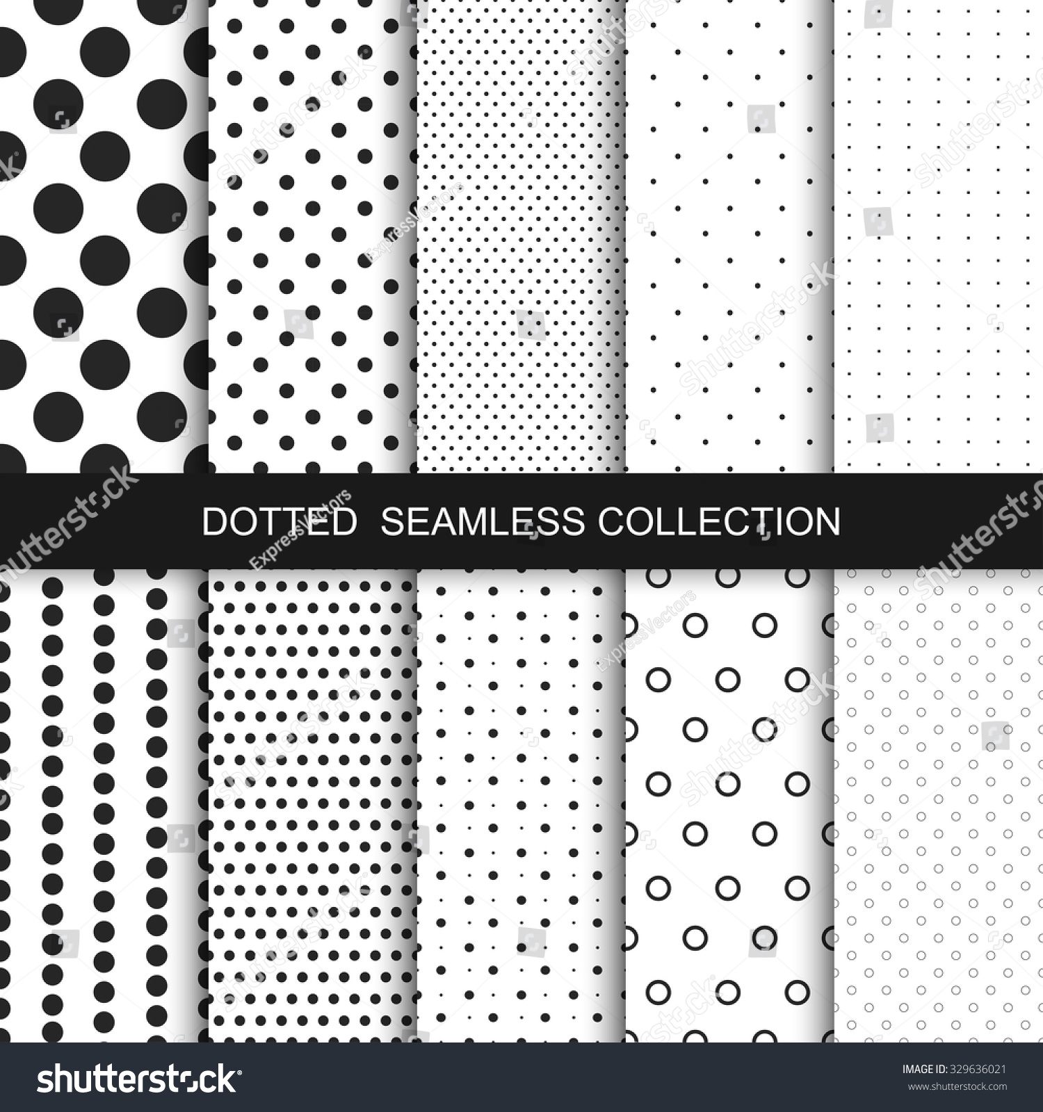 Simple Dotted Patterns Seamless Vector Collection Stock Vector (Royalty ...