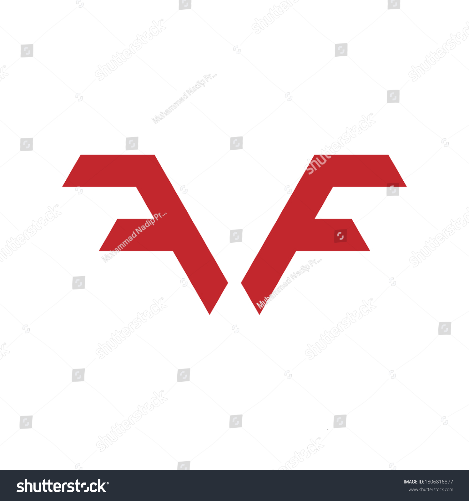 Simple Double F Logo Vector Design Stock Vector (Royalty Free) 1806816877
