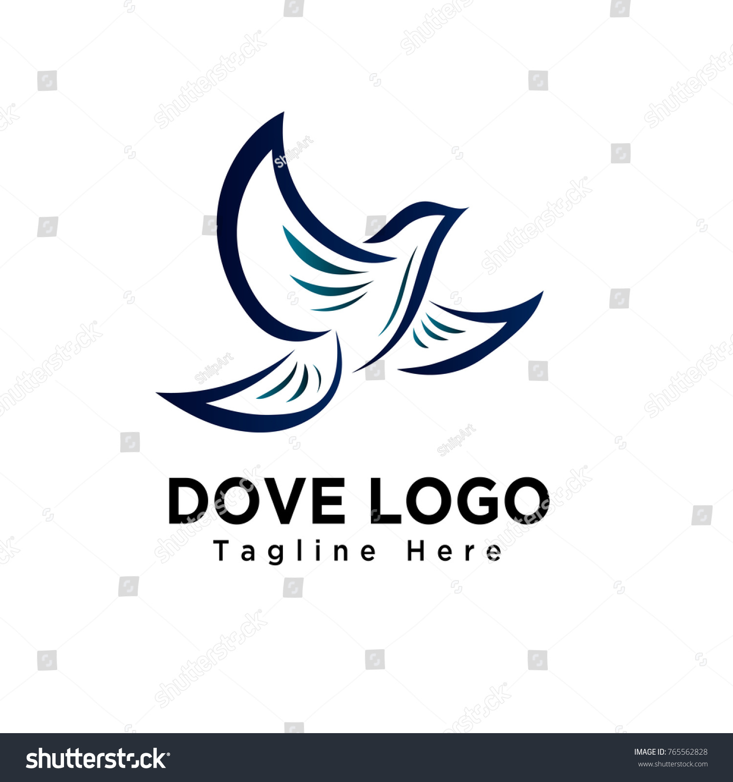 Simple Dove Bird Flying Logo Stock Vector (Royalty Free) 765562828 ...