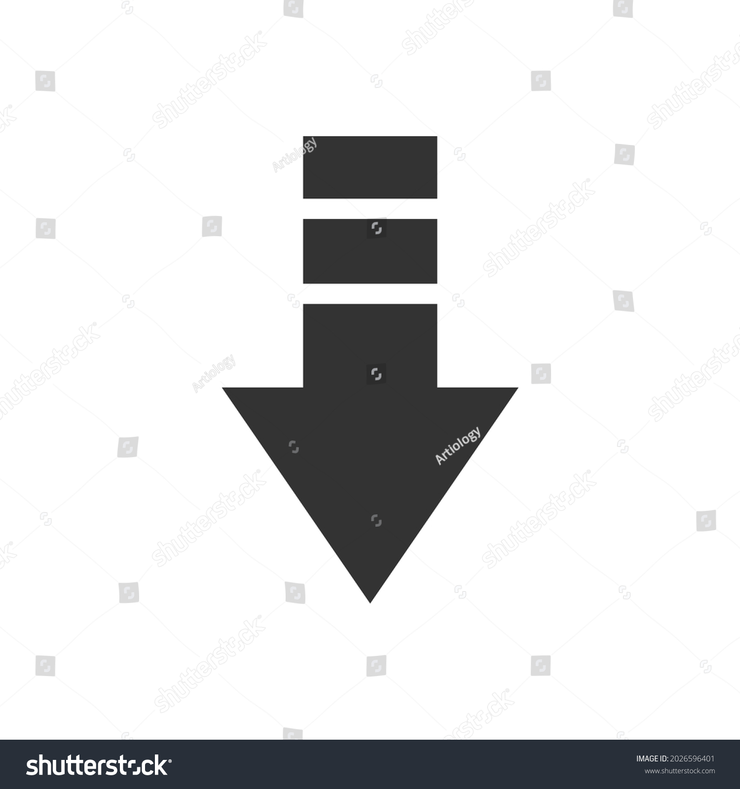 Simple Down Arrow Icon Download Stock Vector (Royalty Free) 2026596401 ...