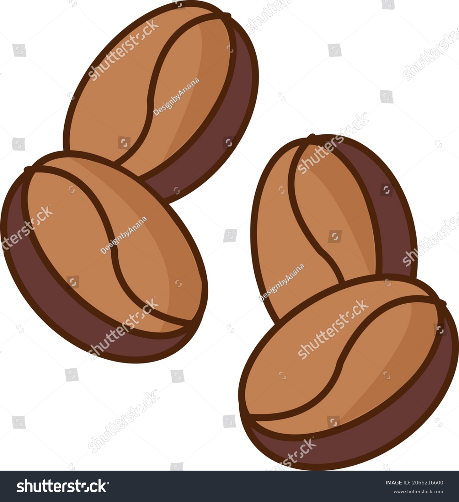 Simple Drawing Coffee Bean Illustration Vector Stock Vector (Royalty ...