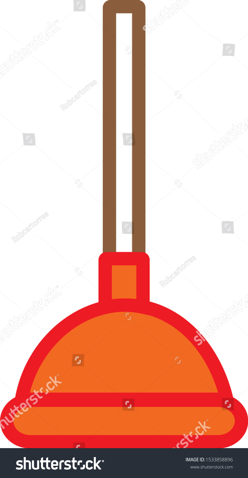 Simple Drawing Vector Plunger Icon Stock Vector (Royalty Free) 1533858896