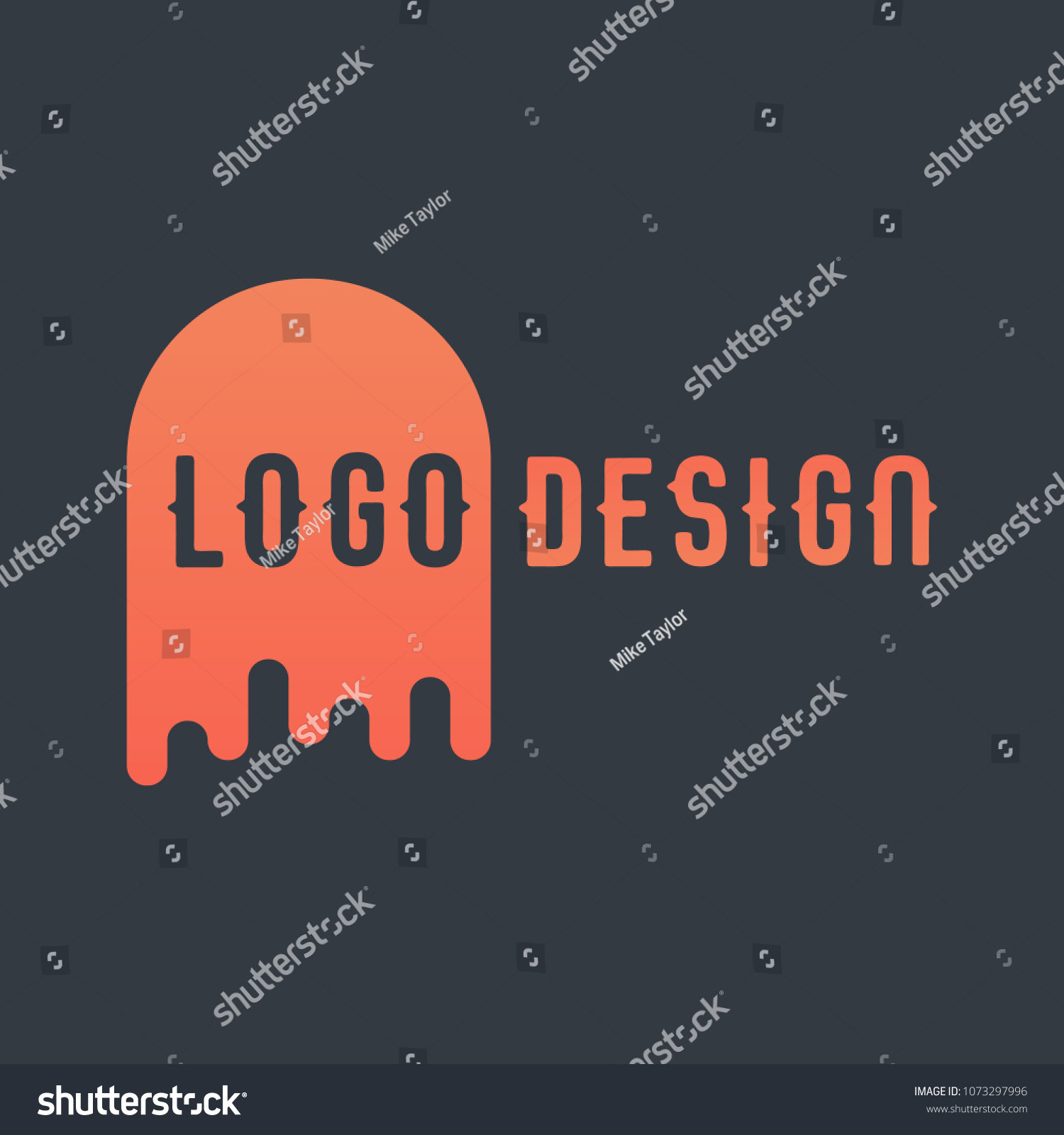 Simple Dripping Ink Logo Stock Vector (Royalty Free) 1073297996 ...