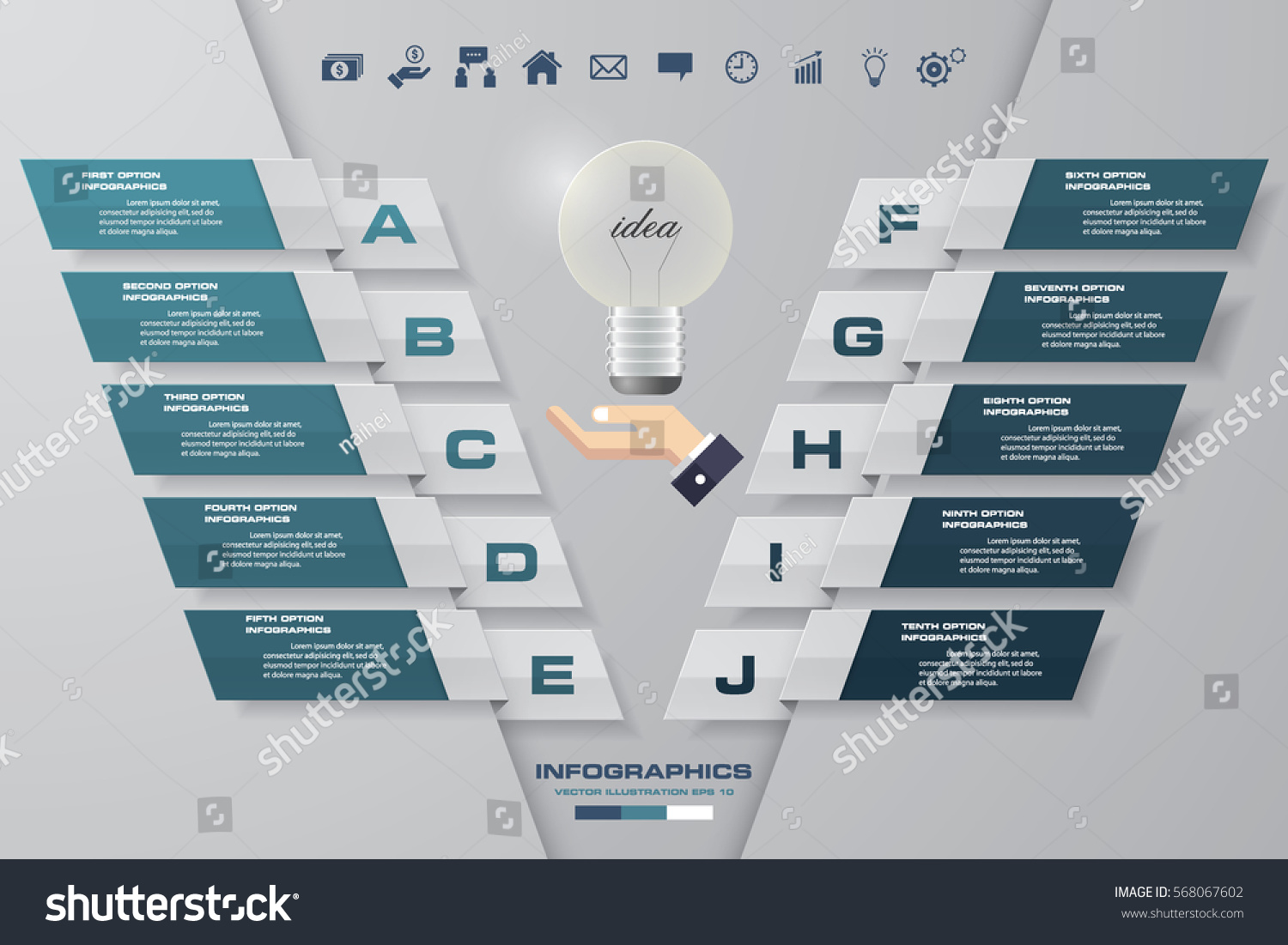 Simpleeditable 10 Steps Chart Diagrams Templategraphic: Stock ...