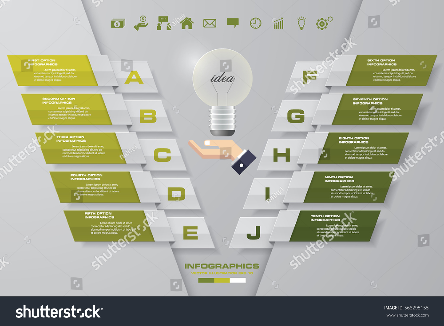 Simpleeditable 10 Steps Chart Diagrams Templategraphic Stock Vector ...
