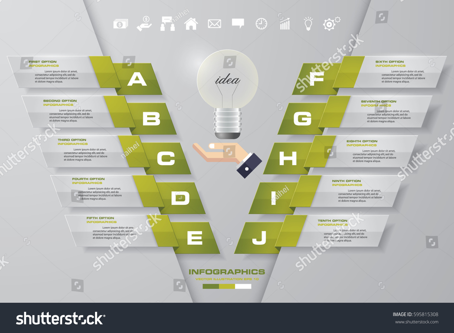 Simple Editable 10 Steps Chart Diagrams: เวกเตอร์สต็อก (ปลอดค่า ...
