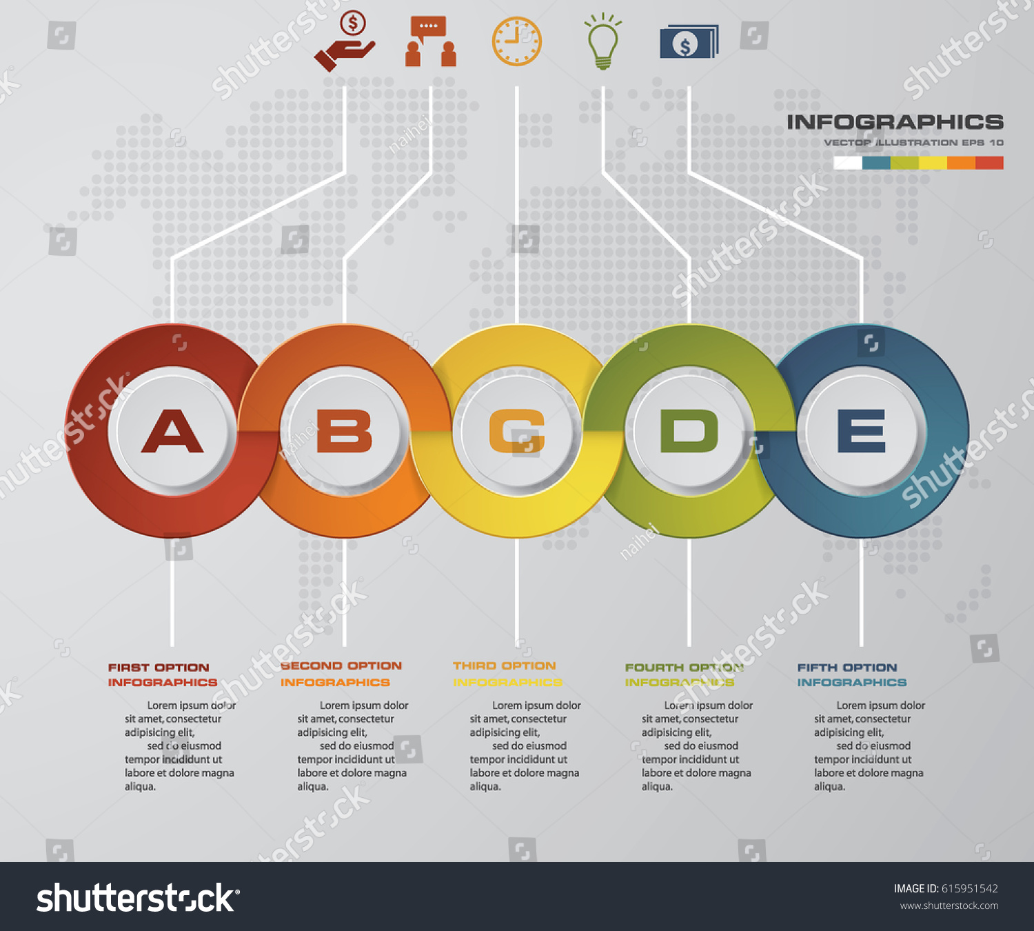 Simpleeditable 5 Steps Chart Diagrams Templategraphic Stock Vector ...