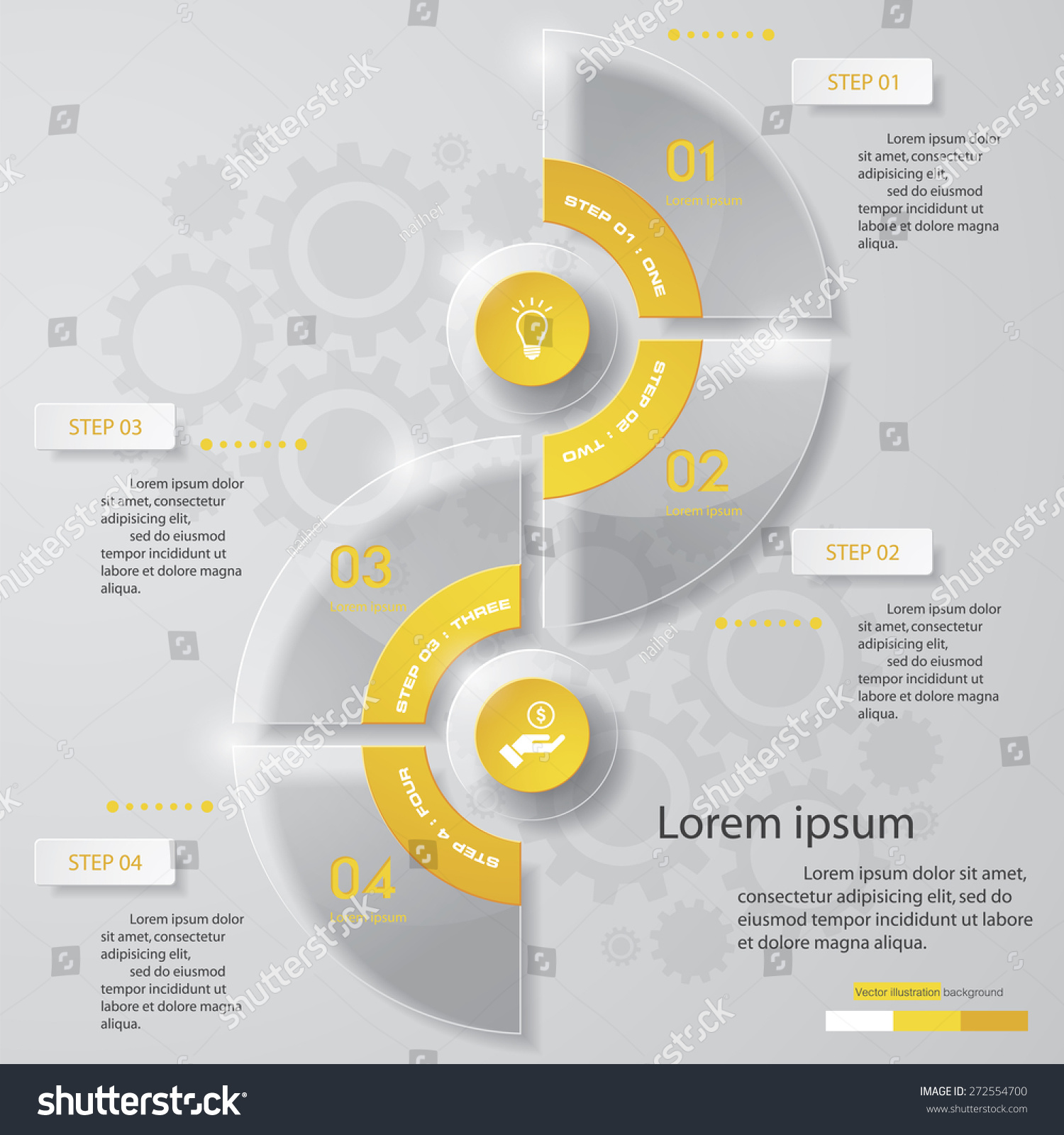 Simpleeditable 4 Steps Chart Diagrams Templategraphic 스톡 벡터(로열티 프리 ...