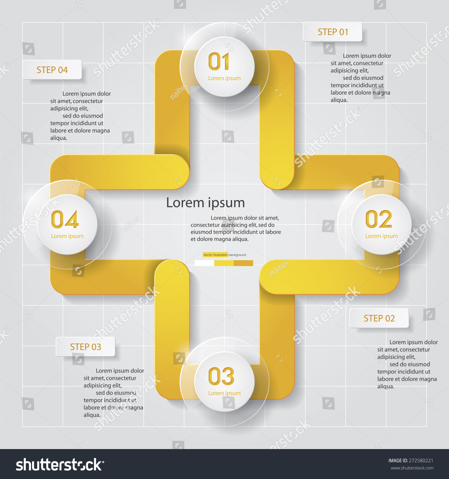 Simpleeditable 4 Steps Chart Diagrams Templategraphic Stok Vektör ...