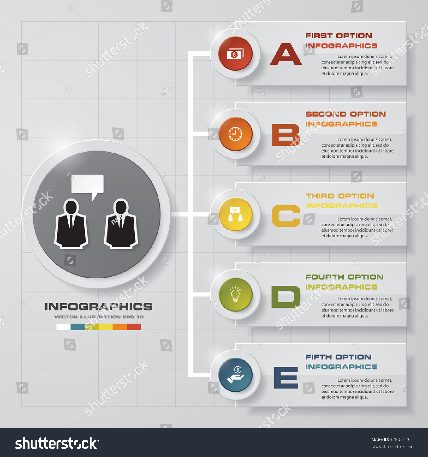 Simpleeditable 5 Steps Chart Diagrams Templategraphic: vector de stock ...