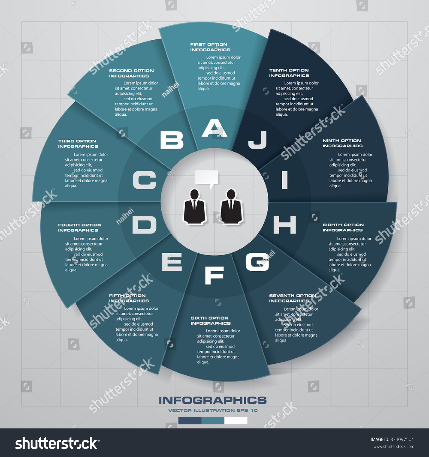 Simpleeditable 10 Steps Chart Diagrams Templategraphic 库存矢量图（免版税 ...