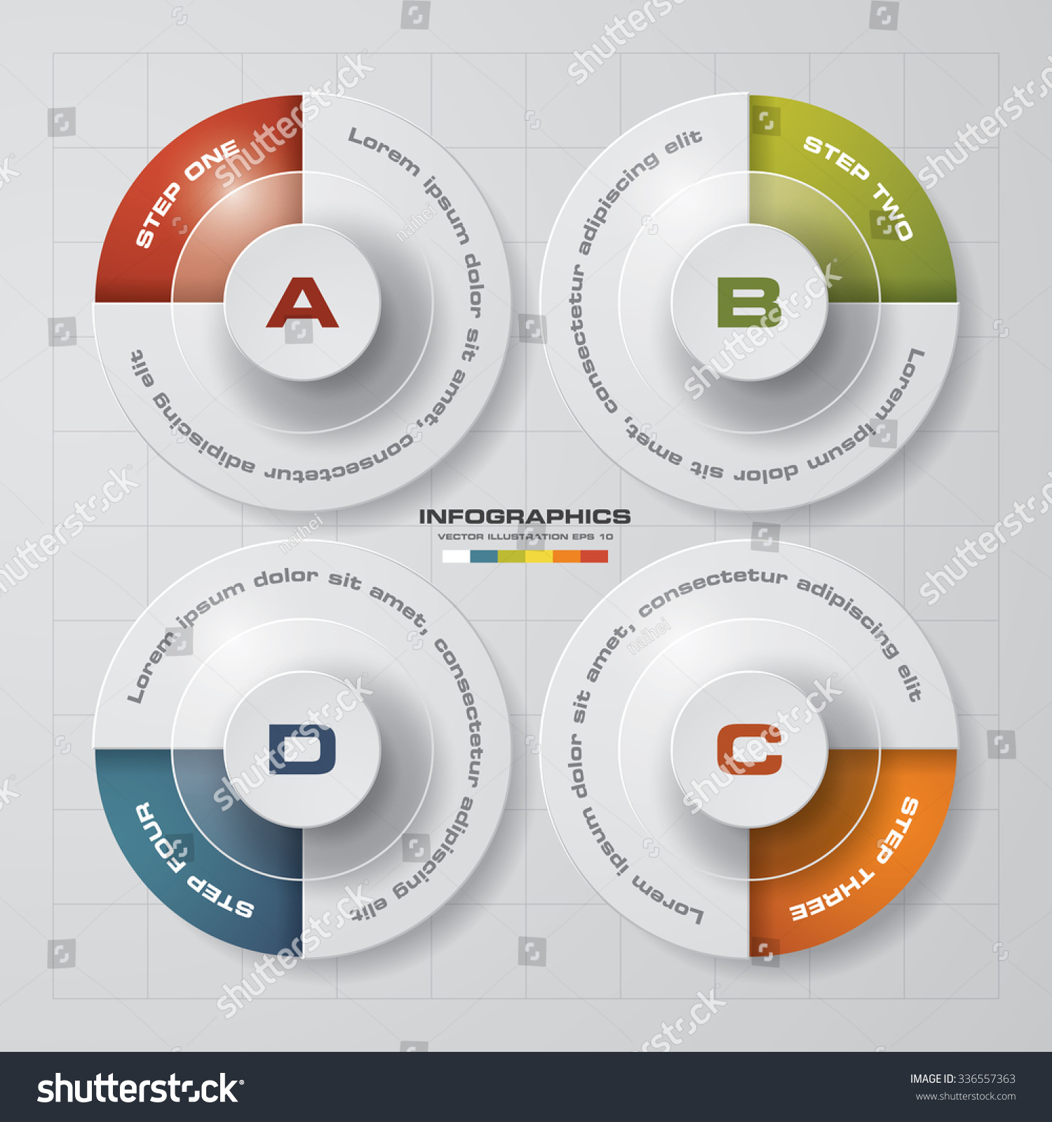 Simpleeditable 4 Steps Chart Diagrams Templategraphic: เวกเตอร์สต็อก ...