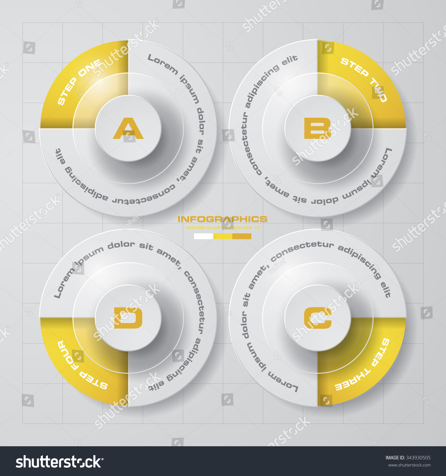 Simple Editable 4 Steps Chart Diagrams Stock Vector (Royalty Free ...