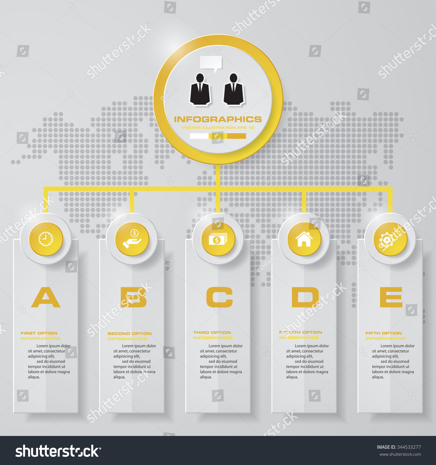 Simpleeditable 5 Steps Chart Diagrams Templategraphic Stock Vector ...