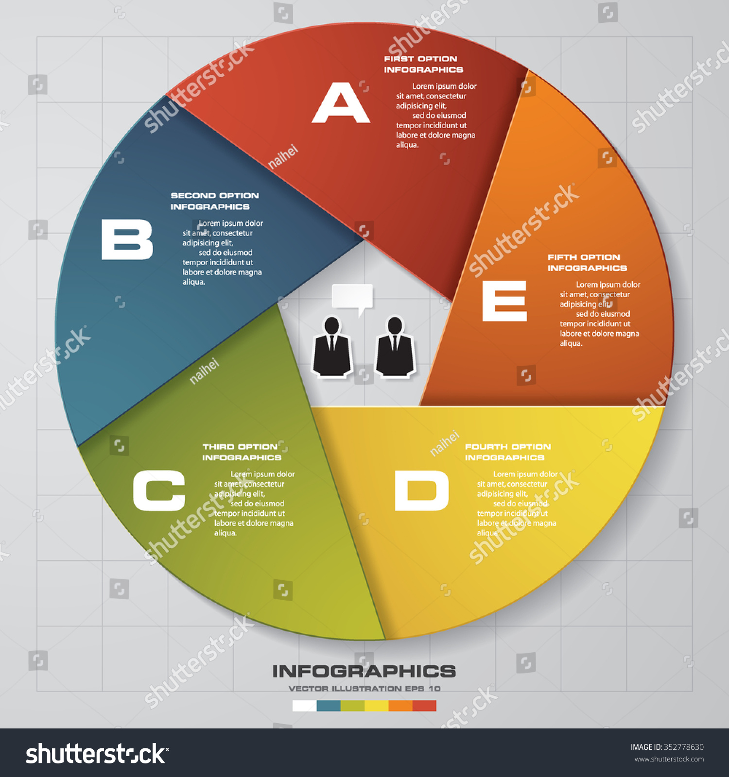 Simpleeditable 5 Steps Chart Diagrams Templategraphic: vector de stock ...