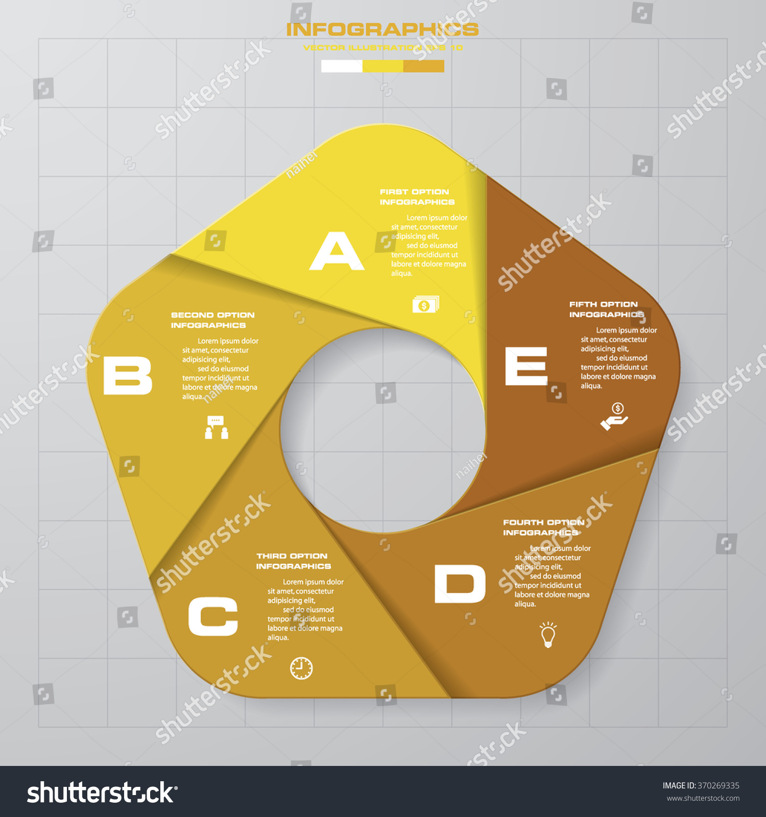 Simpleeditable 5 Steps Chart Diagrams Templategraphic Stock Vector ...