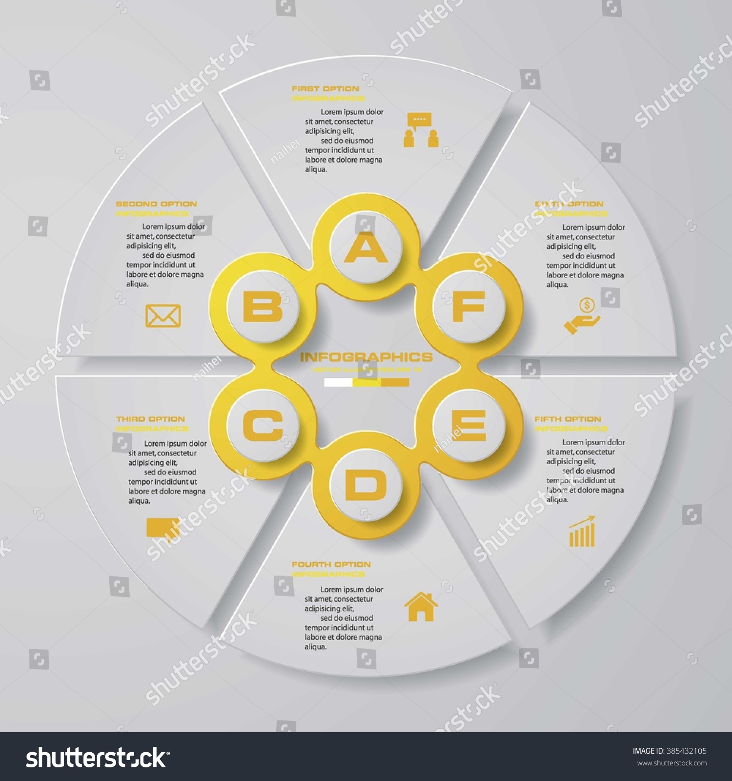 Vektor Stok Simpleeditable 6 Steps Chart Diagrams Templategraphic ...