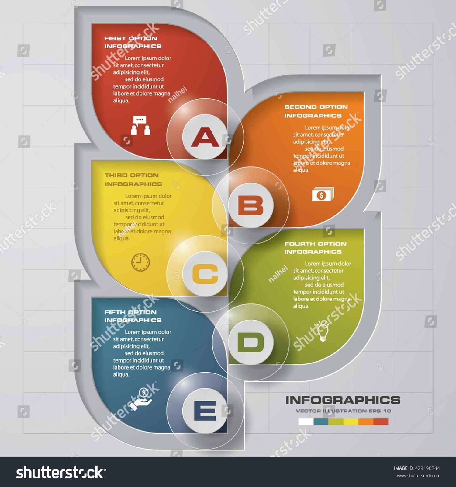 Simpleeditable 5 Steps Chart Diagrams Templategraphic Stock Vector ...