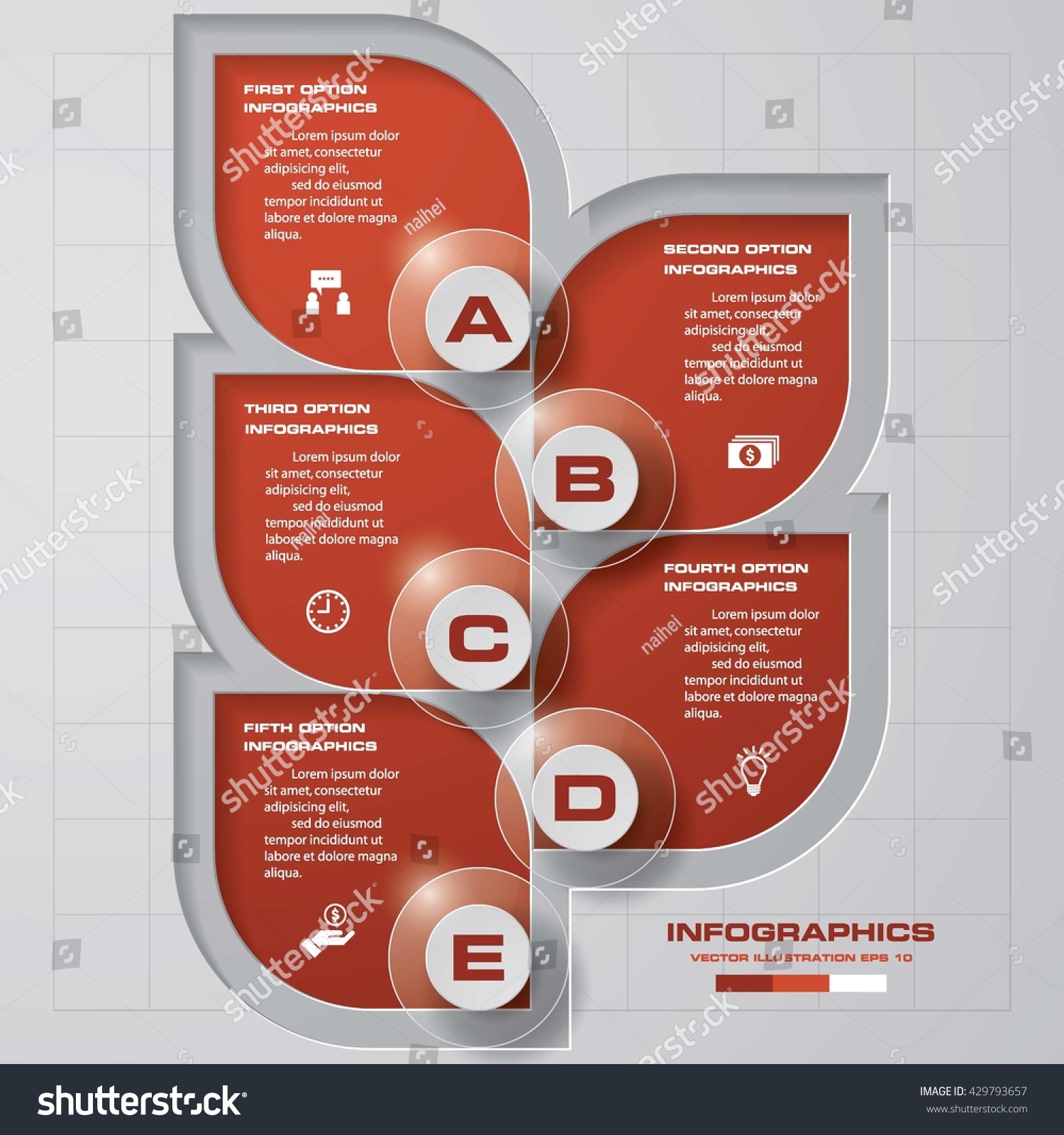 Simpleeditable 5 Steps Chart Diagrams Templategraphic Stock Vector ...