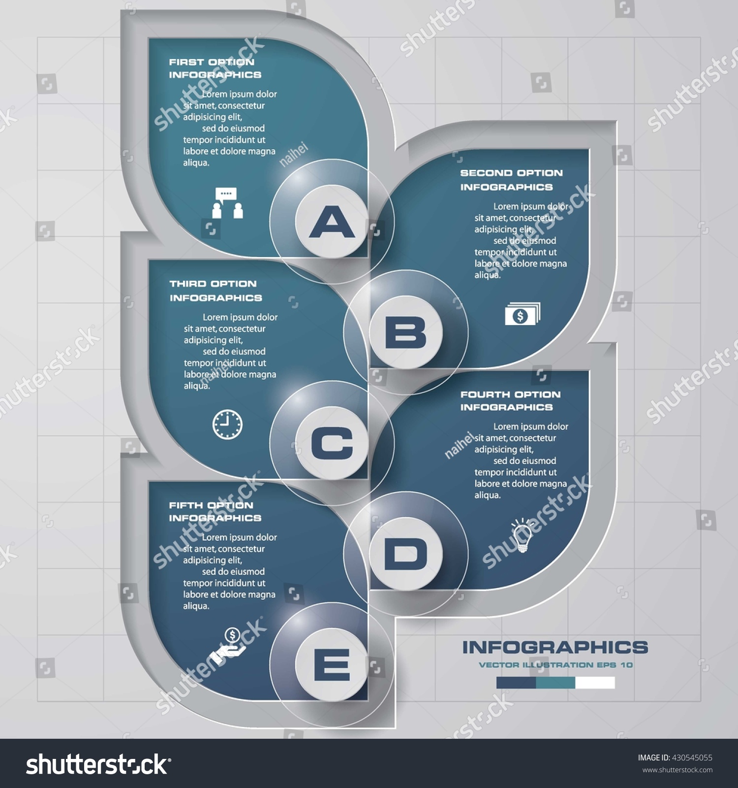 Simpleeditable 5 Steps Chart Diagrams Templategraphic: vector de stock ...