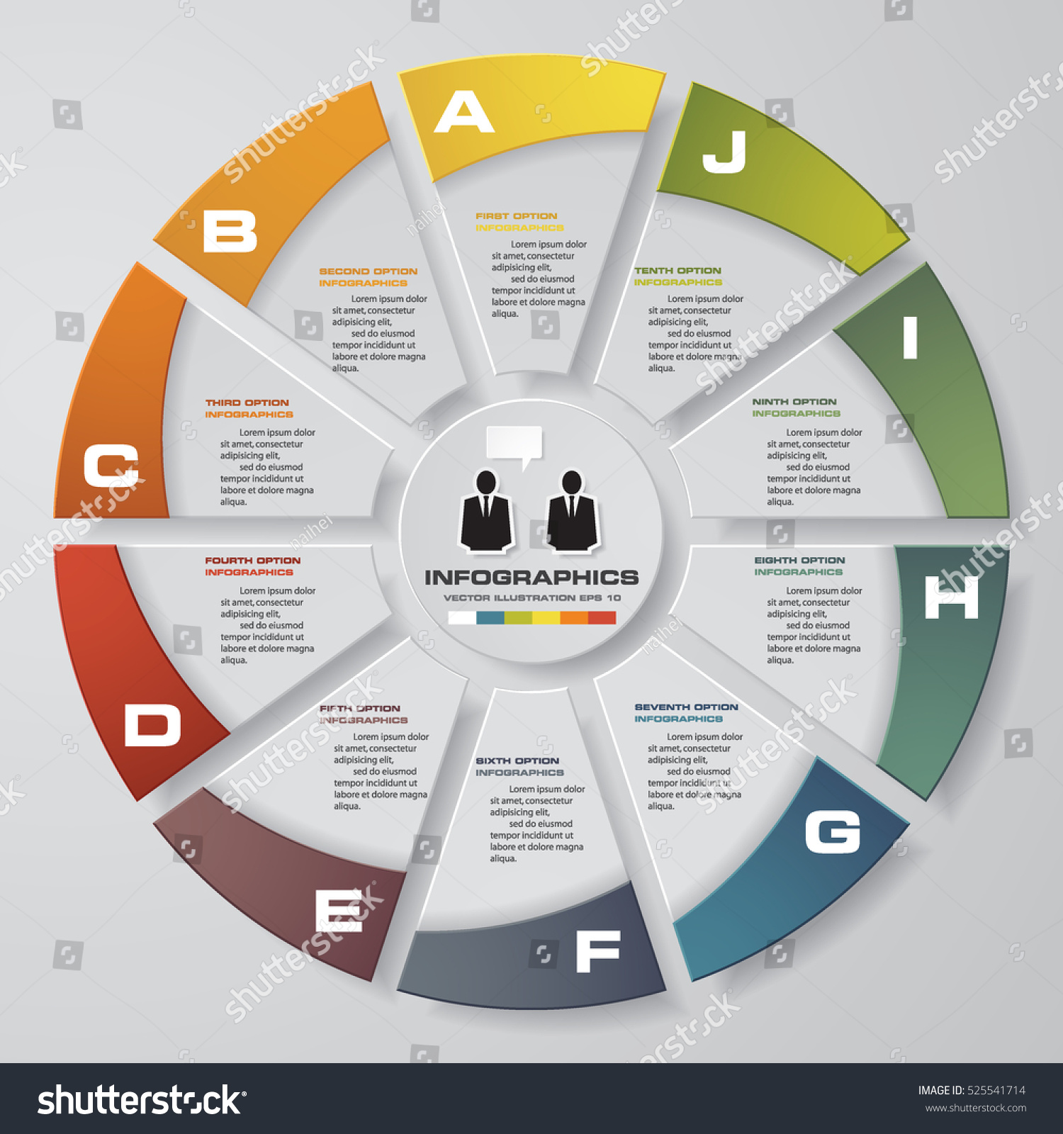Simpleeditable 10 Steps Chart Diagrams Templategraphic: vector de stock ...