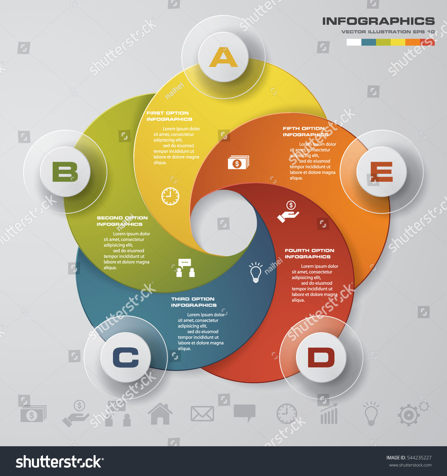 Simpleeditable 5 Steps Chart Diagrams Templategraphic: стоковая ...