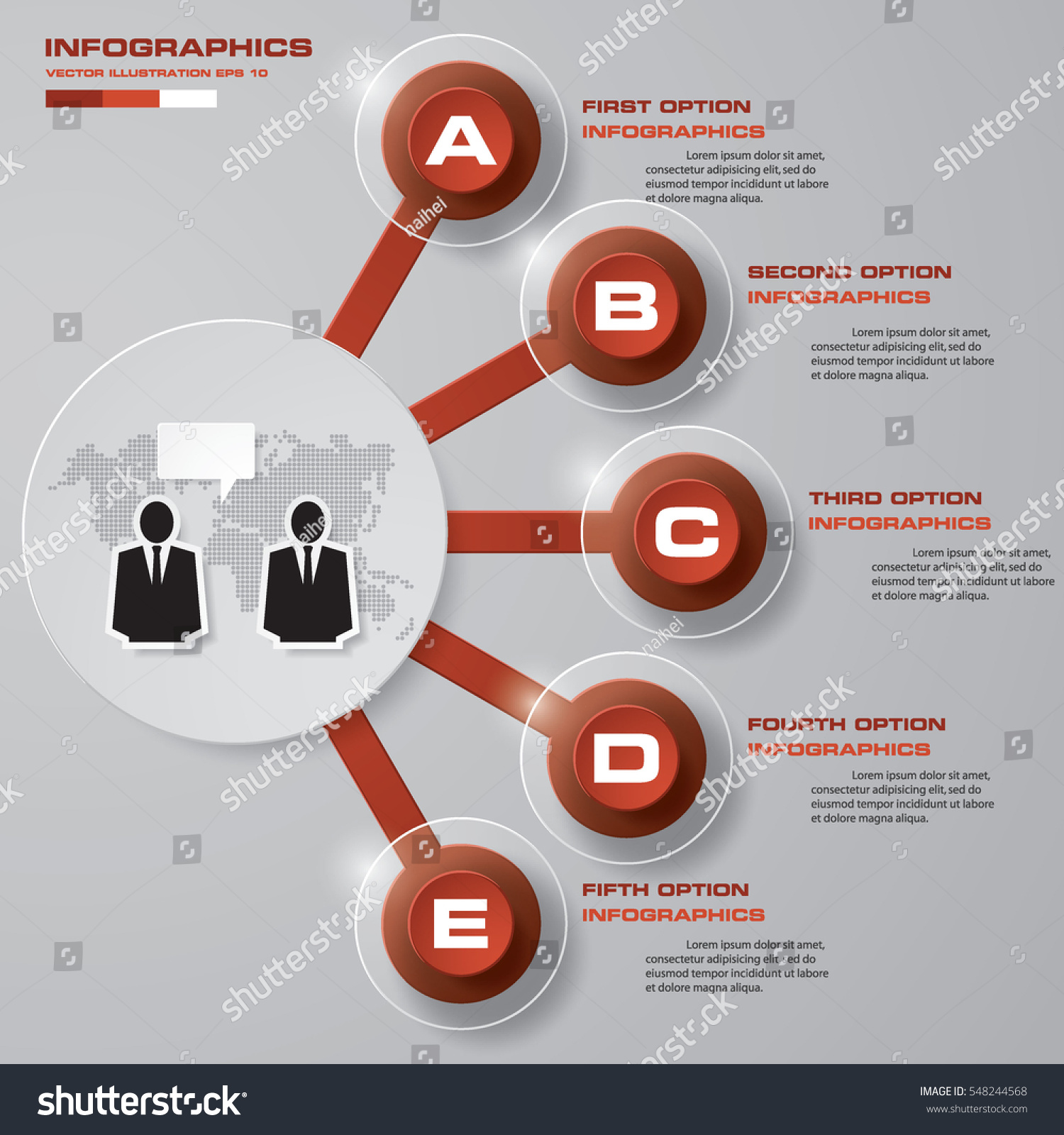 Simpleeditable 5 Steps Chart Diagrams Templategraphic Stock Vector ...