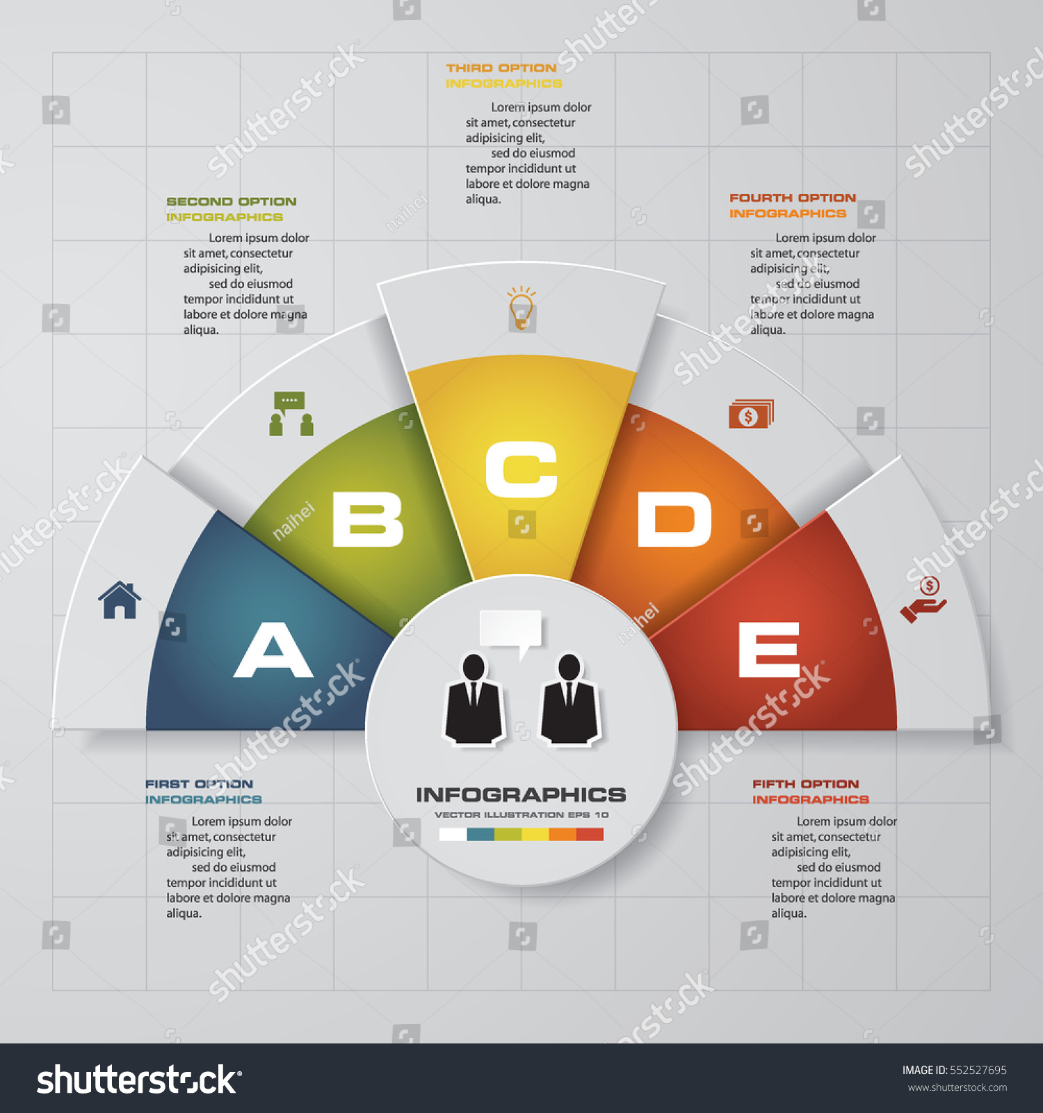 Simpleeditable 5 Steps Chart Diagrams Templategraphic: vector de stock ...