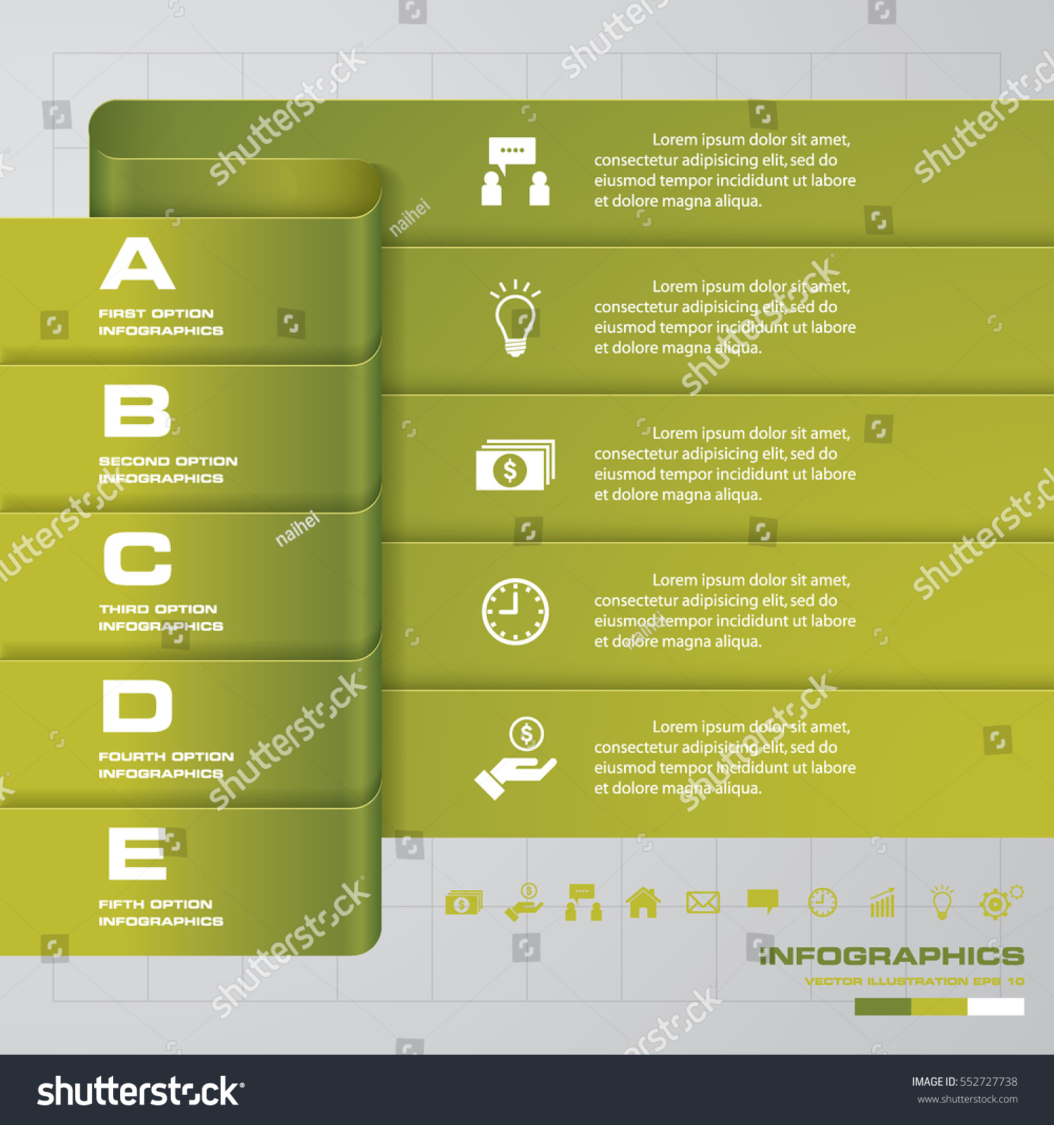 Simpleeditable 5 Steps Chart Diagrams Templategraphic Stock Vector ...