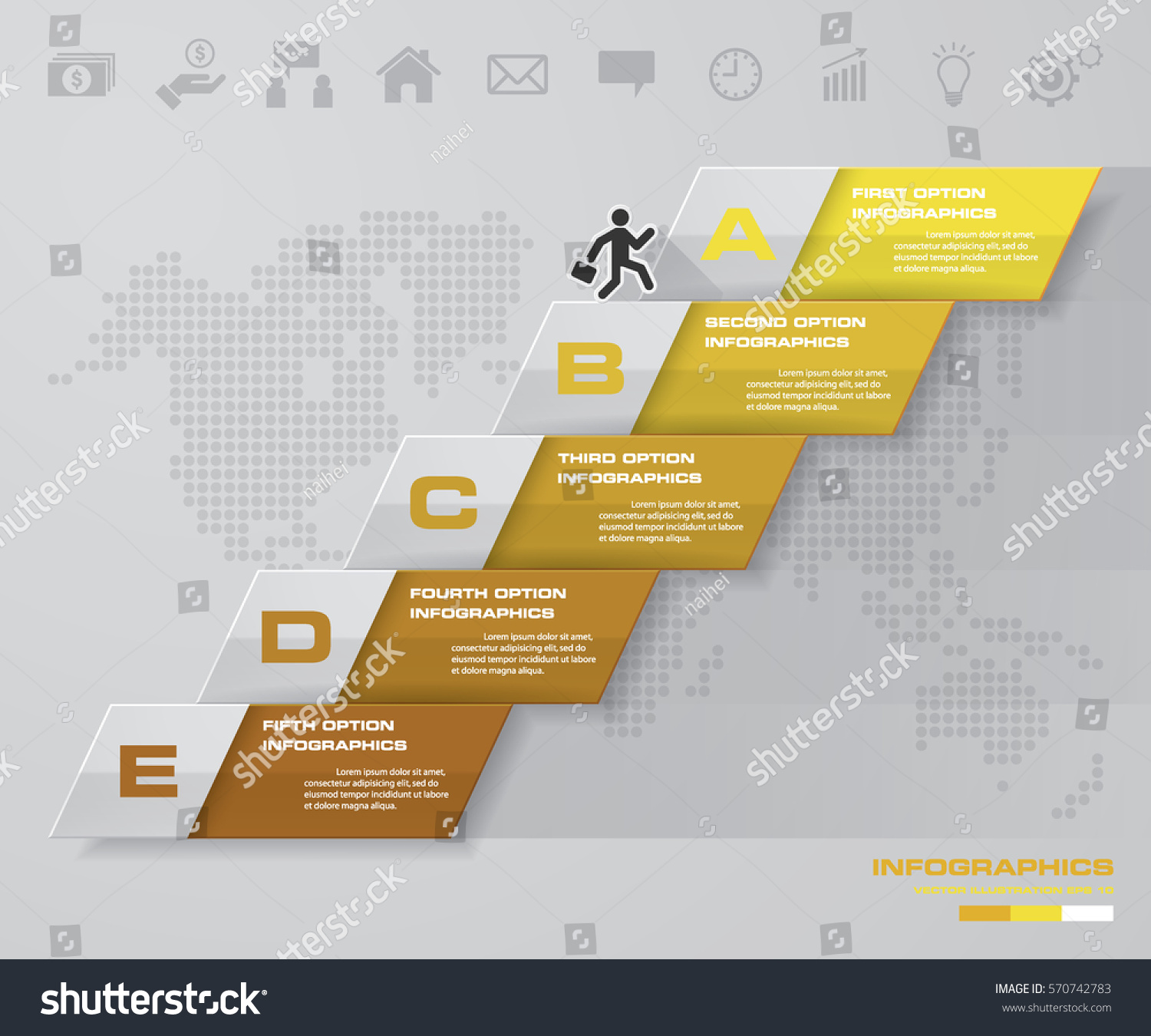 Simpleeditable 5 Steps Chart Diagrams Templategraphic: เวกเตอร์สต็อก ...