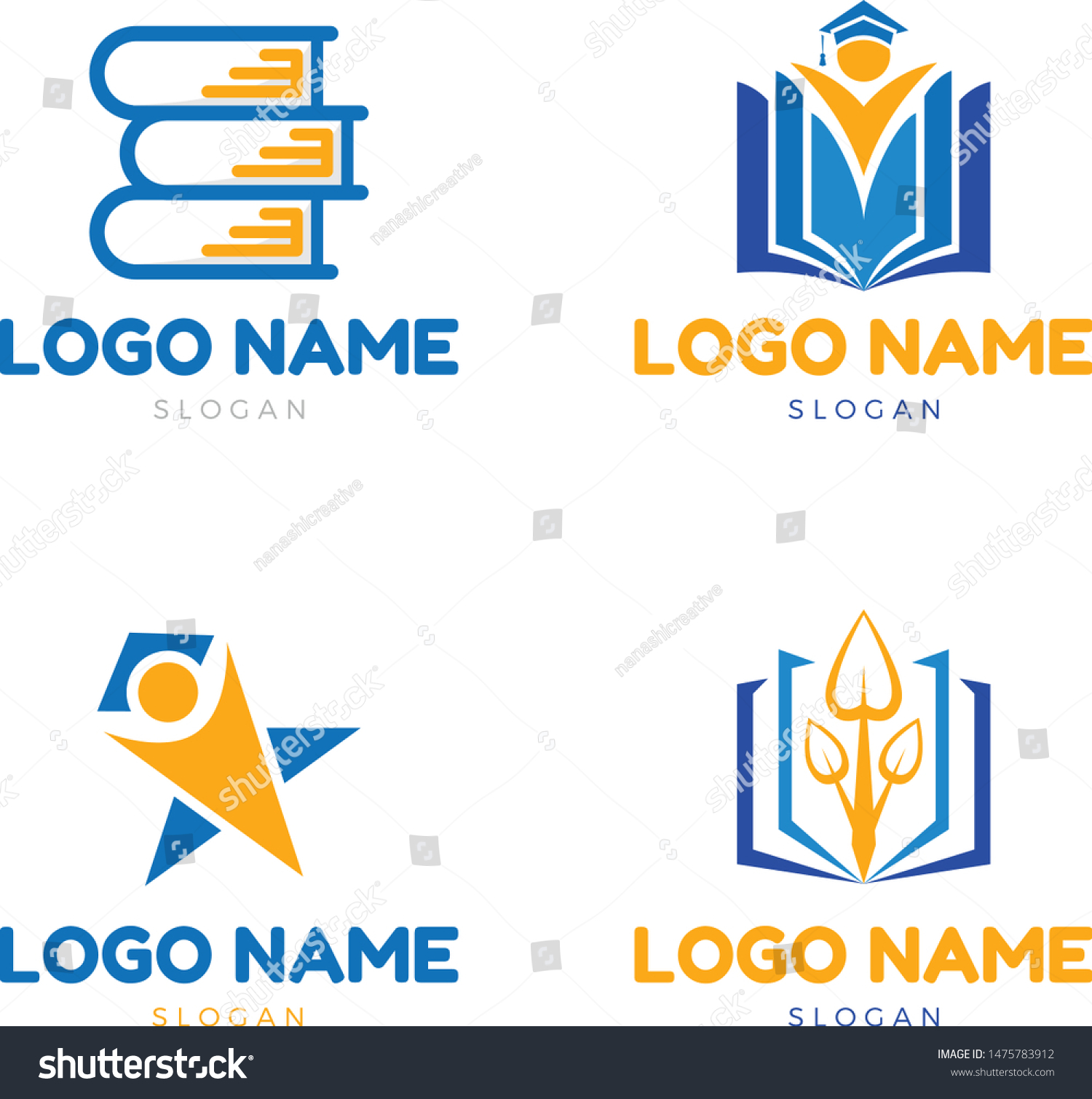 Simple Education Logo Design Template Stock Vector (Royalty Free ...