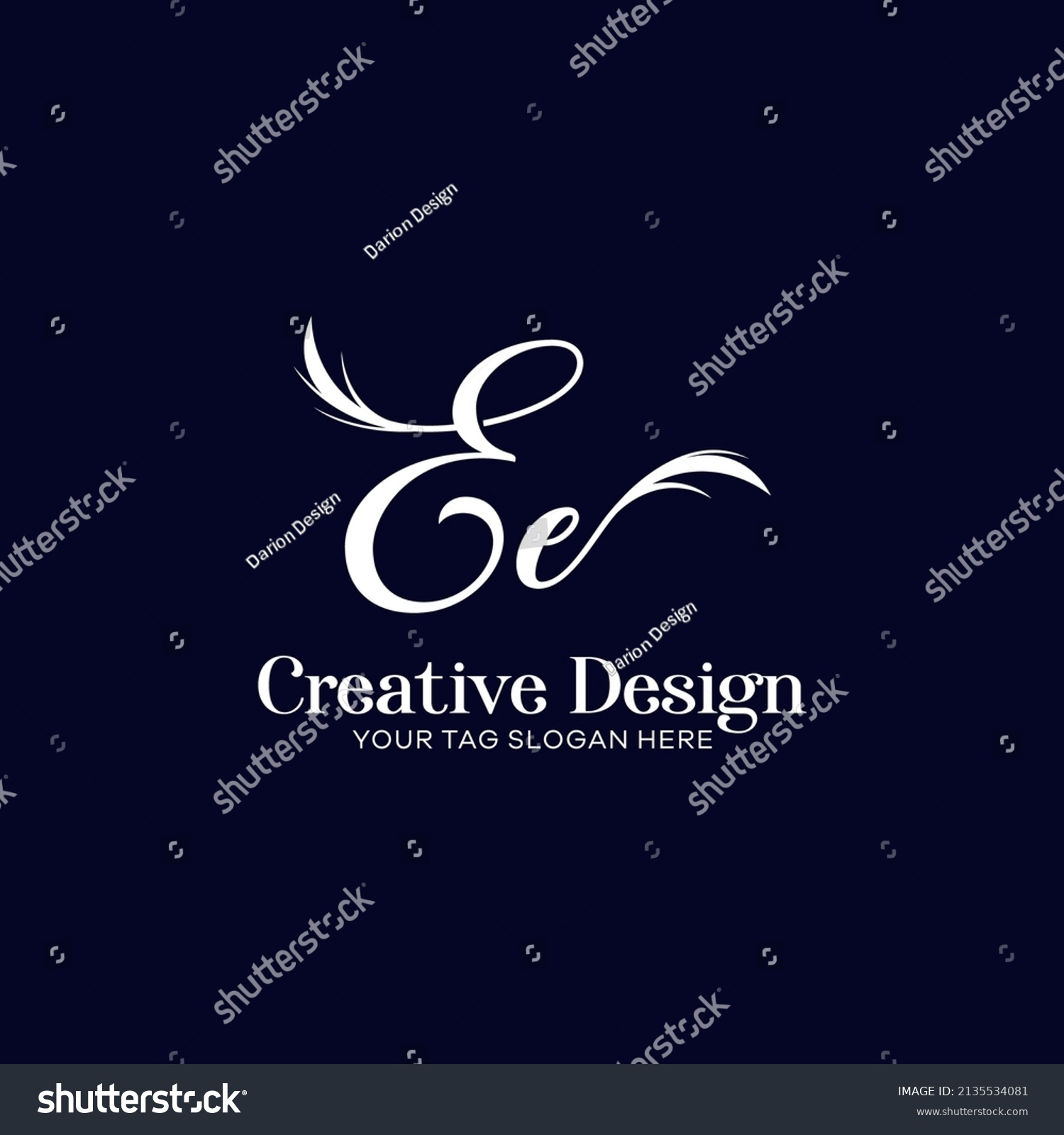 Simple Elegant Initial Letter Type Ee Stock Vector (Royalty Free ...