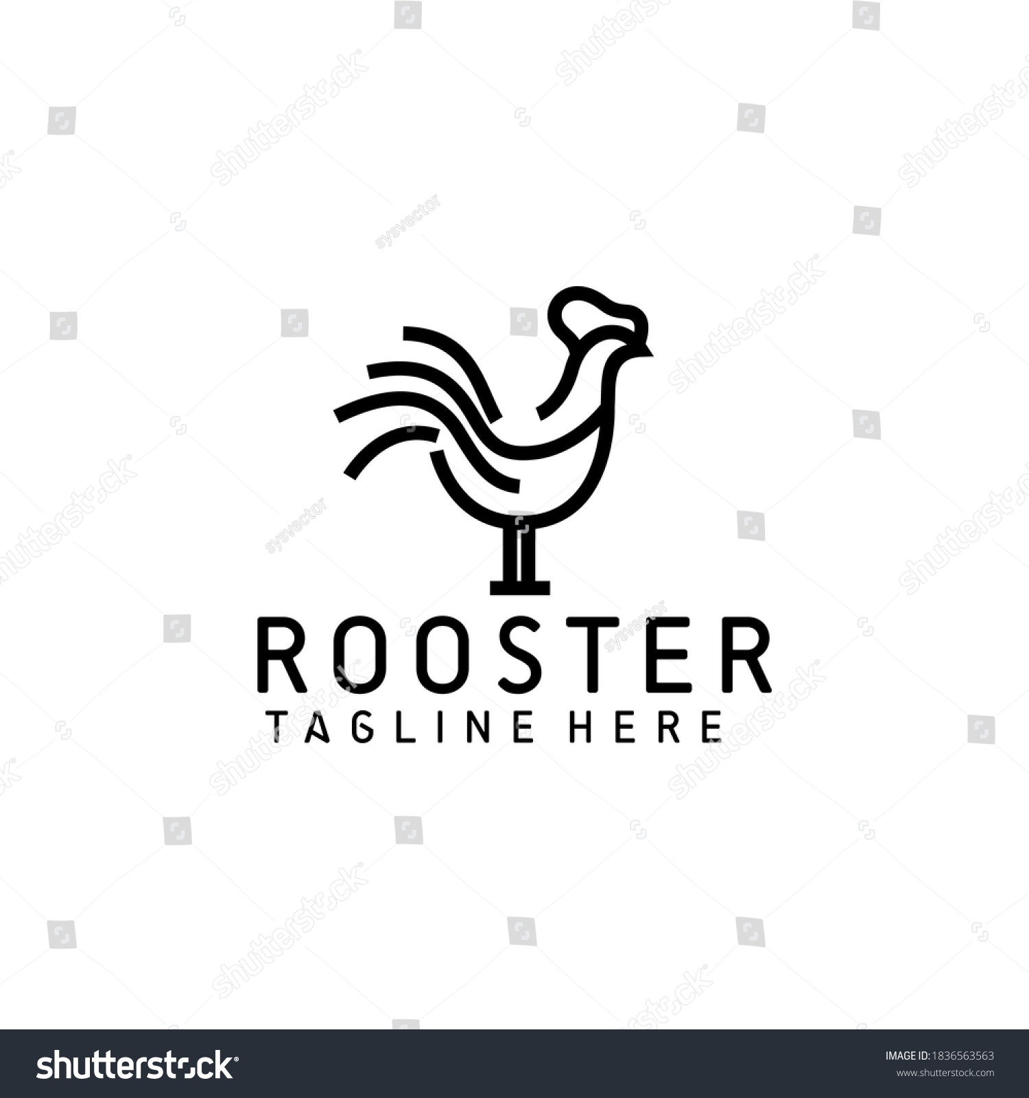 Simple Elegant Rooster Chicken Logo Template Stock Vector (Royalty Free ...