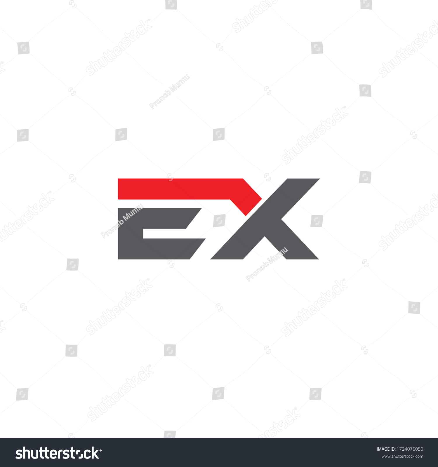 Simple Ex Letter Logo Design Stock Vector (Royalty Free) 1724075050