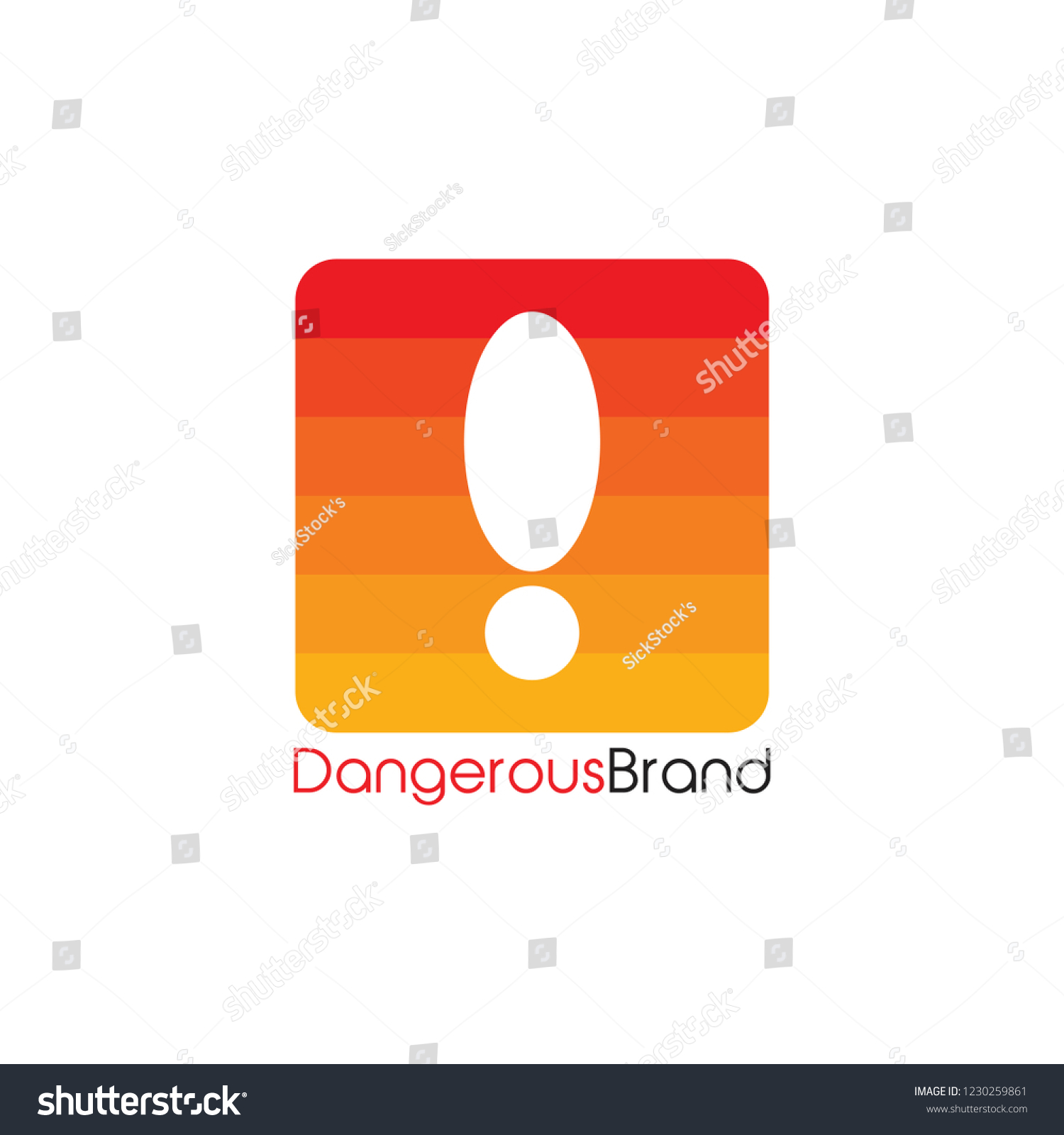 Simple Exclamation Dangerous Brand Logo Vector Stock Vector (Royalty ...